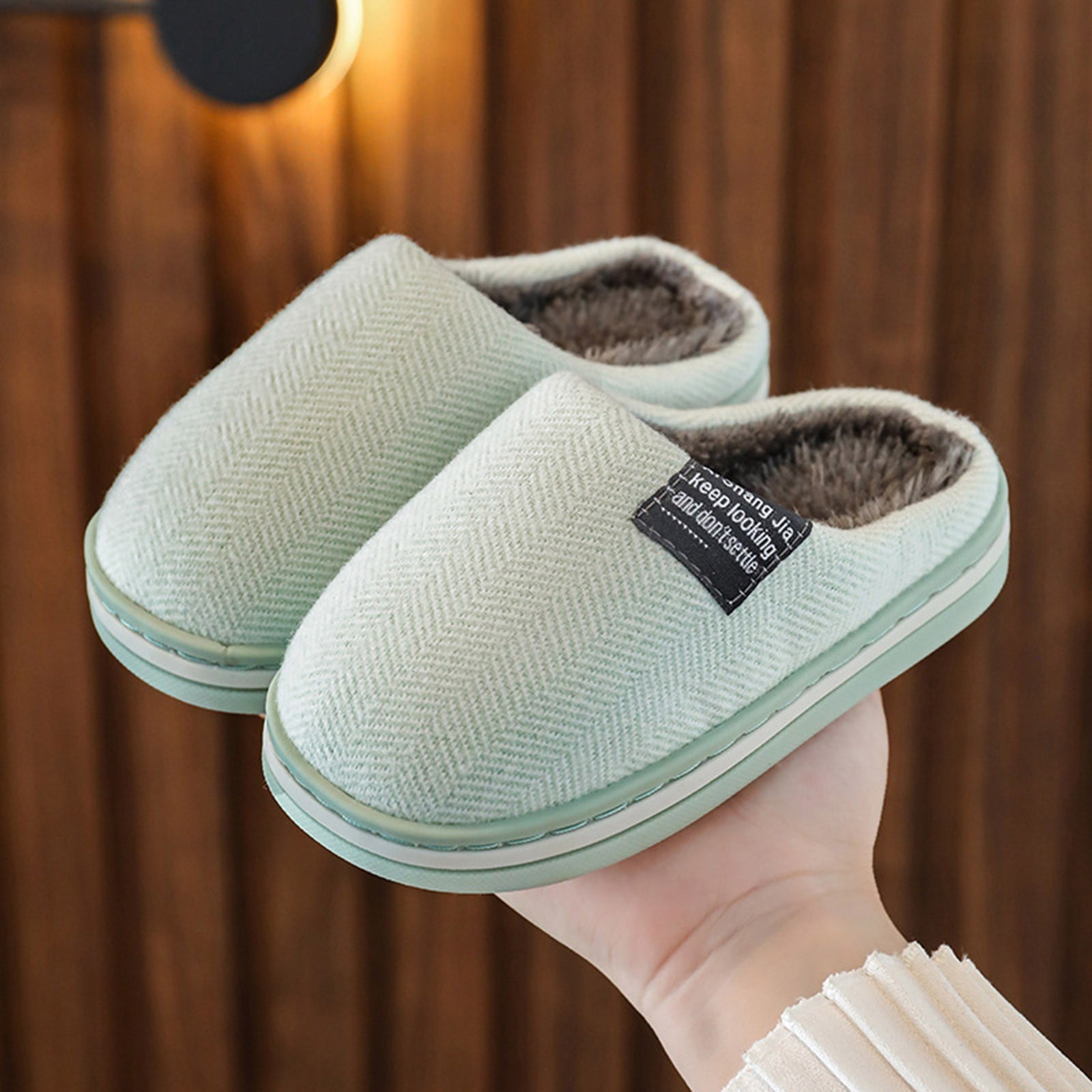 Gubotare Kids Slippers, Cute Plush Anti-Slip Warm Toddler Shoes, Indoor ...