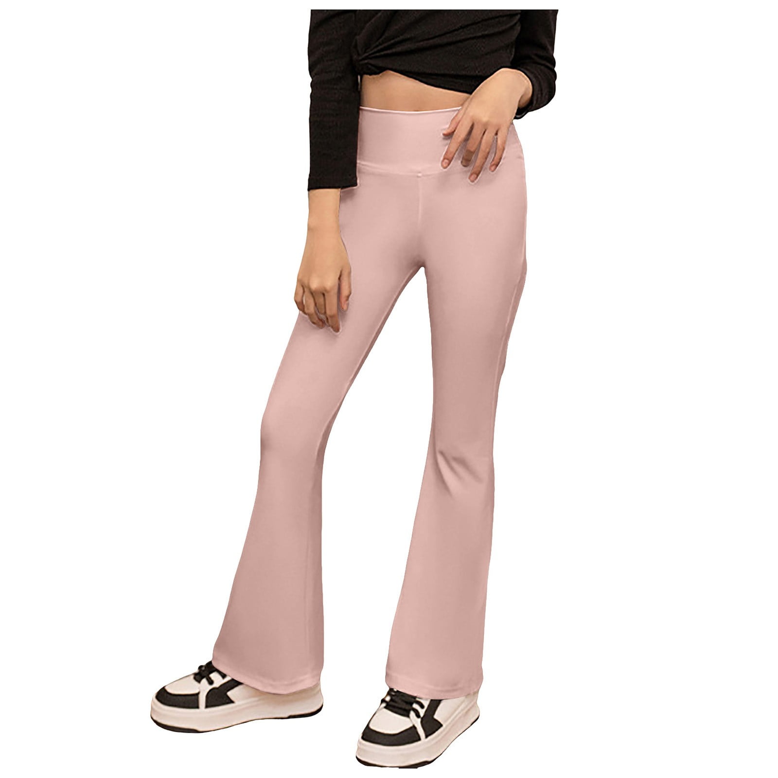 Gubotare Leggings for Girls Girls Leggings Cute Ruffle Trim Flare Pants ...