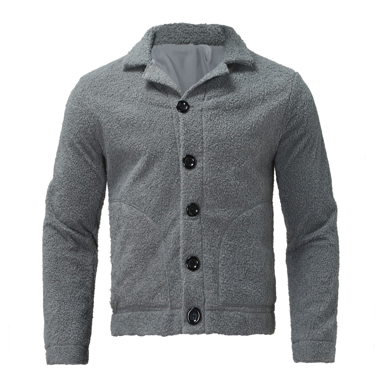 Gubotare Men Coats Winter Stand Up Collar Jacket Solid Color Fashion