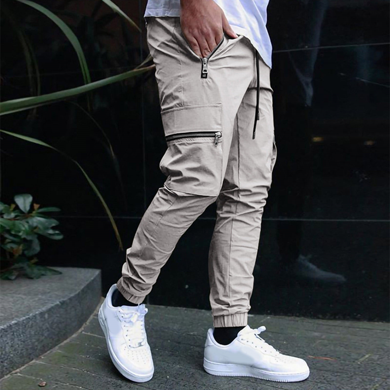 Gubotare Men'S Jogger Sweatpants Men's Sweatpants with Zipper Pockets ...