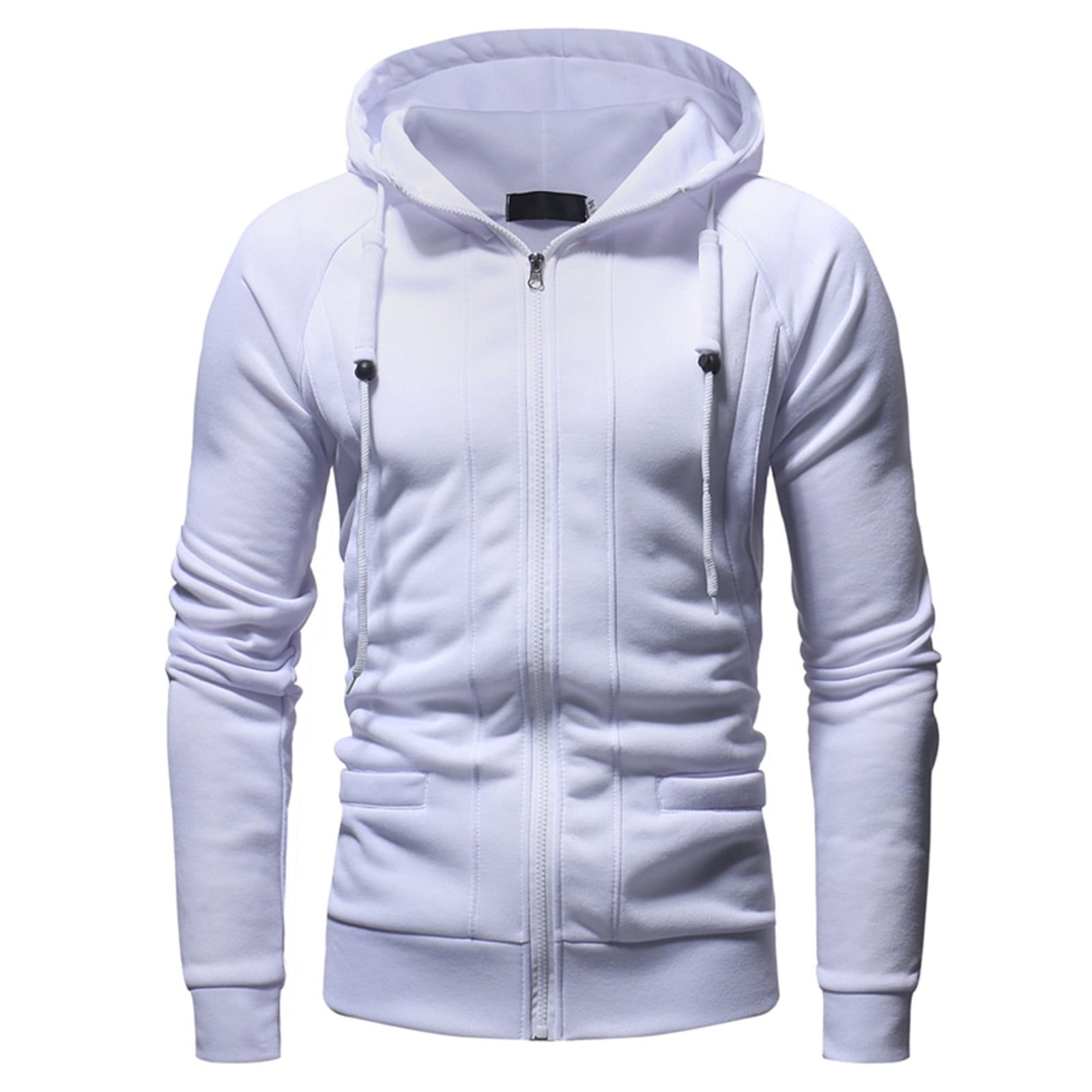 Gubotare Men's Winter Jacket and Winter Hooded Solid Color Zipper ...