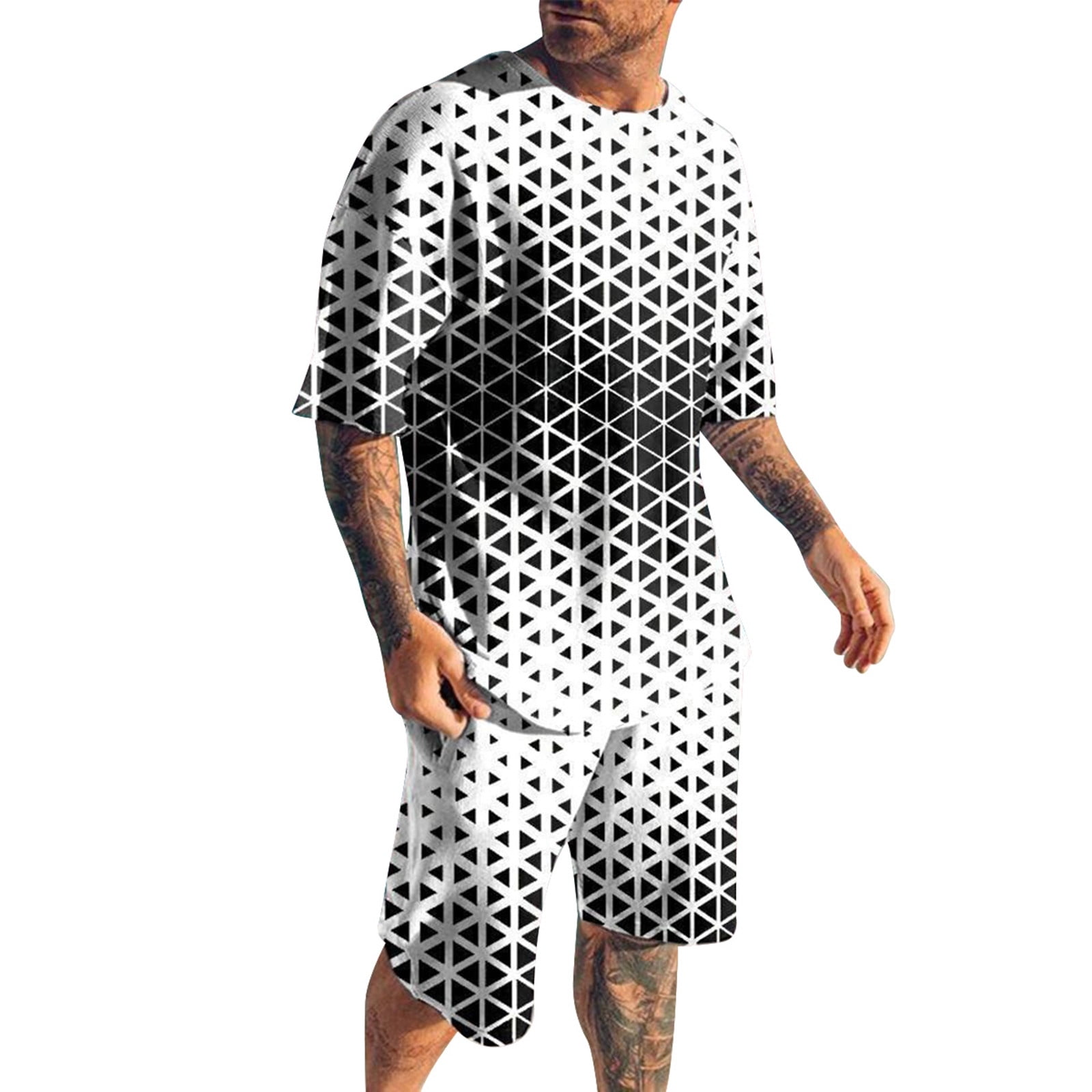 Gubotare Mens Short Outfits Men's Shirt and Short Sets Casual Two Piece ...