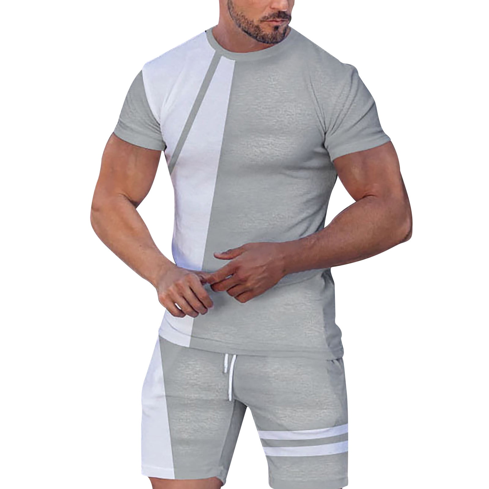 Gubotare Mens Short Sets Mens Short Sleeve Casual Polo Shirt And