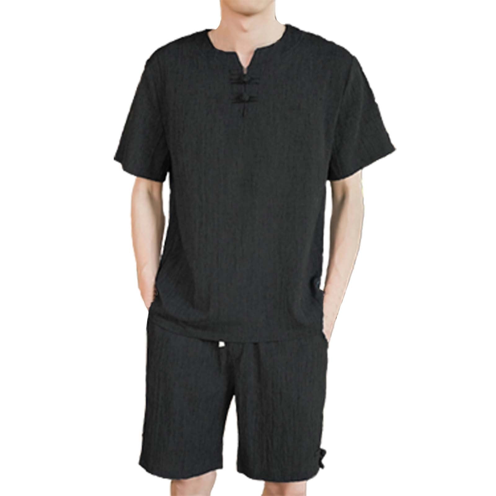 Gubotare Mens Shorts Tracksuit Men's Casual 2 Piece Outfits Set Summer ...