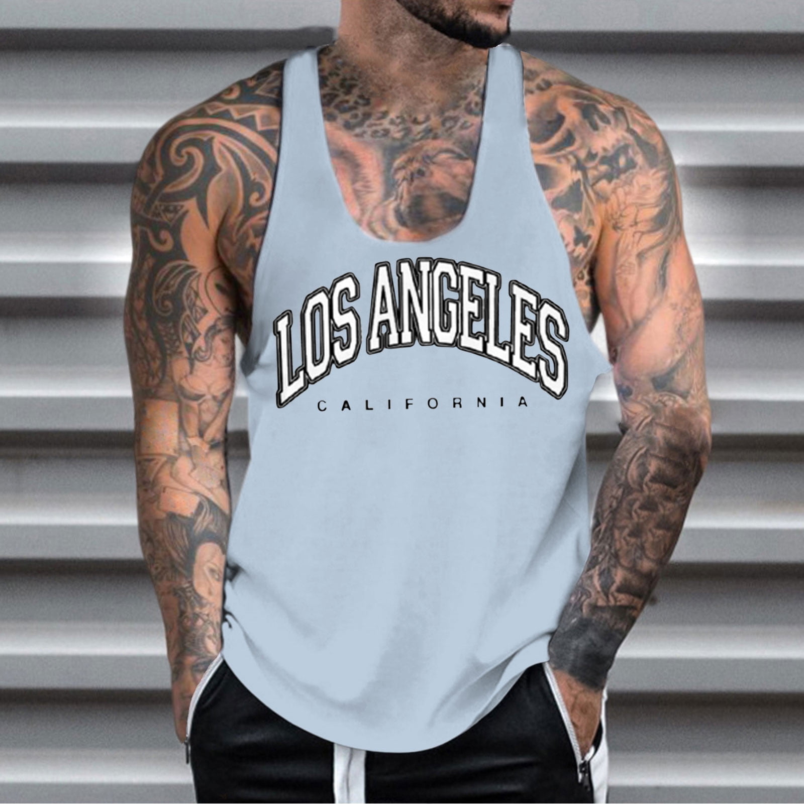 Gubotare Mens Workout Tank Tops Mens Basic Tank Top Casual Shirts Elong ...