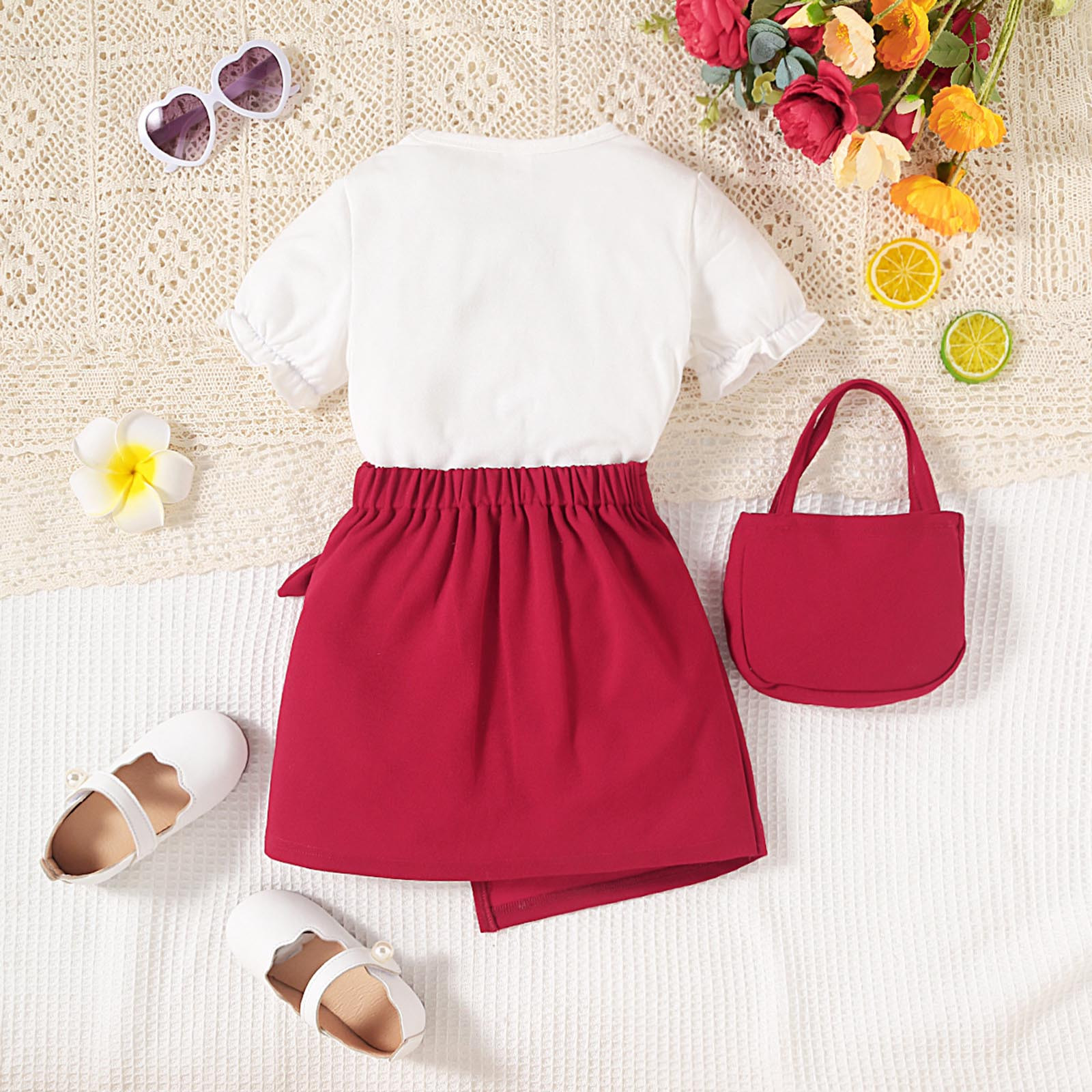 Gubotare Outfits Skirt Set Girls Skirt Sets Sleeveless Twist Front Tank ...