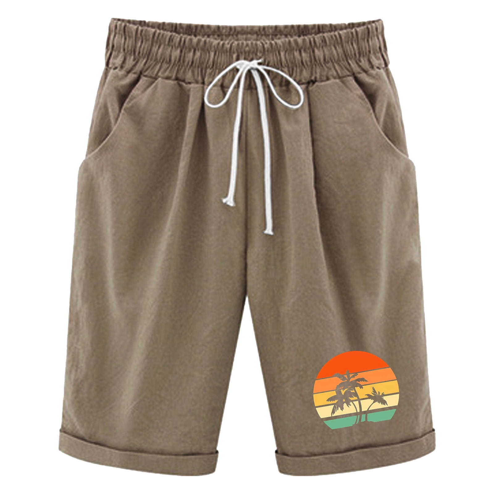 Gubotare Plus Size Bermuda Shorts for Women Trendy Summer 2024 Beach ...