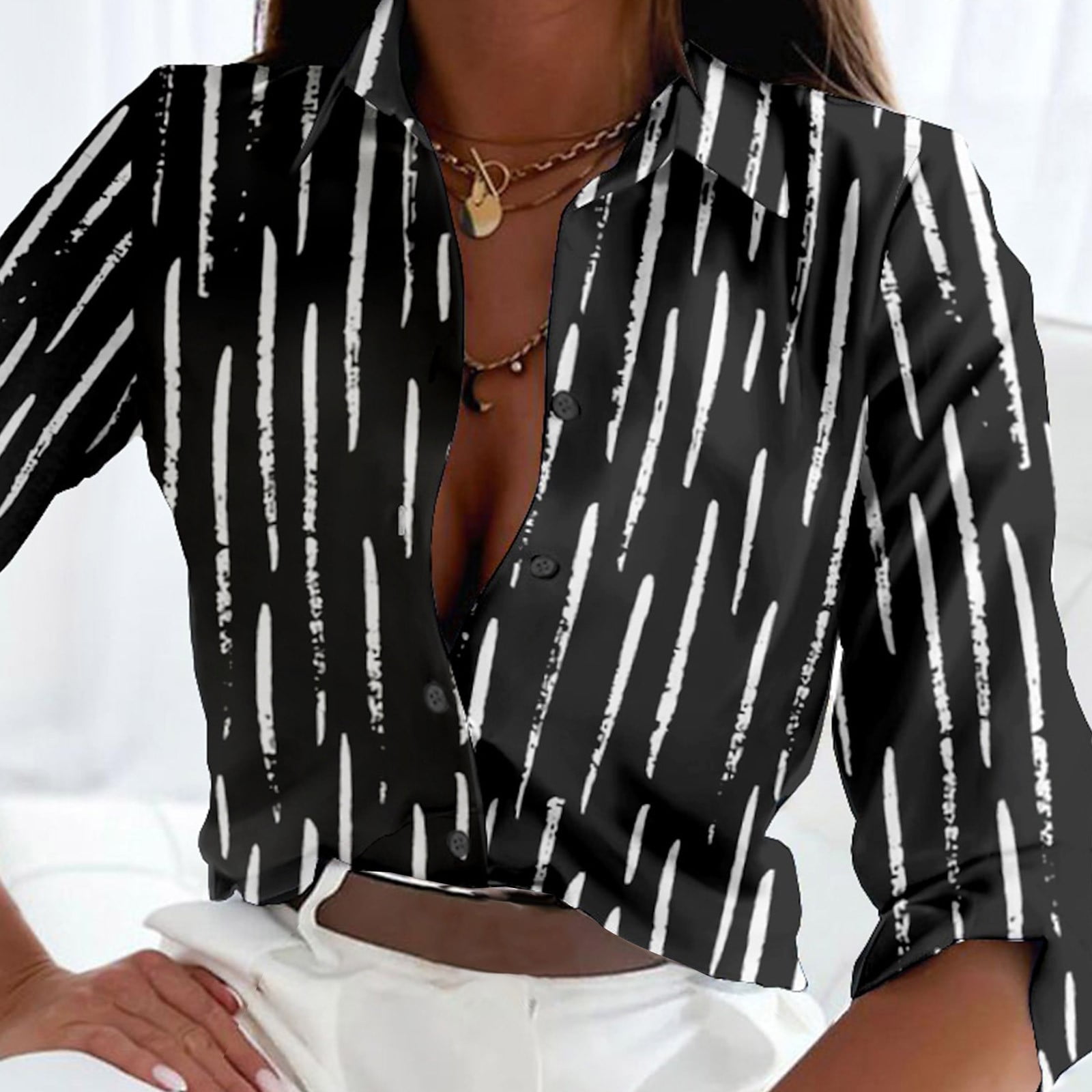 Gubotare Plus Size Blouses For Women Dressy Womens Classic Fit Long