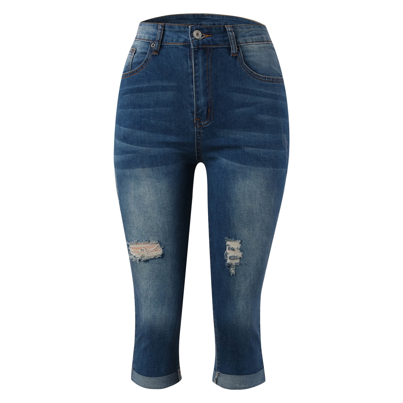 Gubotare Plus Size Jeans Elastic Waist Women's High Waisted-Rise ...