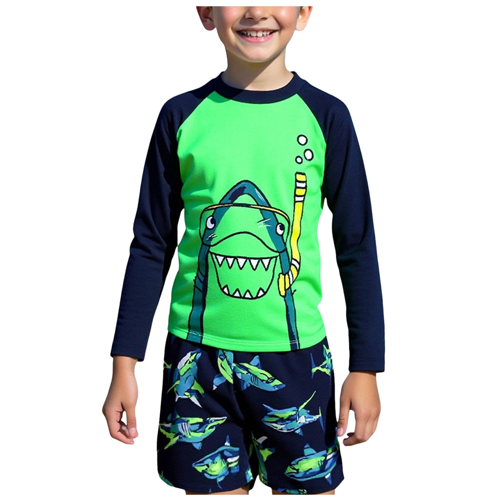 Gubotare Rash Guard for Boys Swim Set Long Sleeve Boys Rash Guard ...