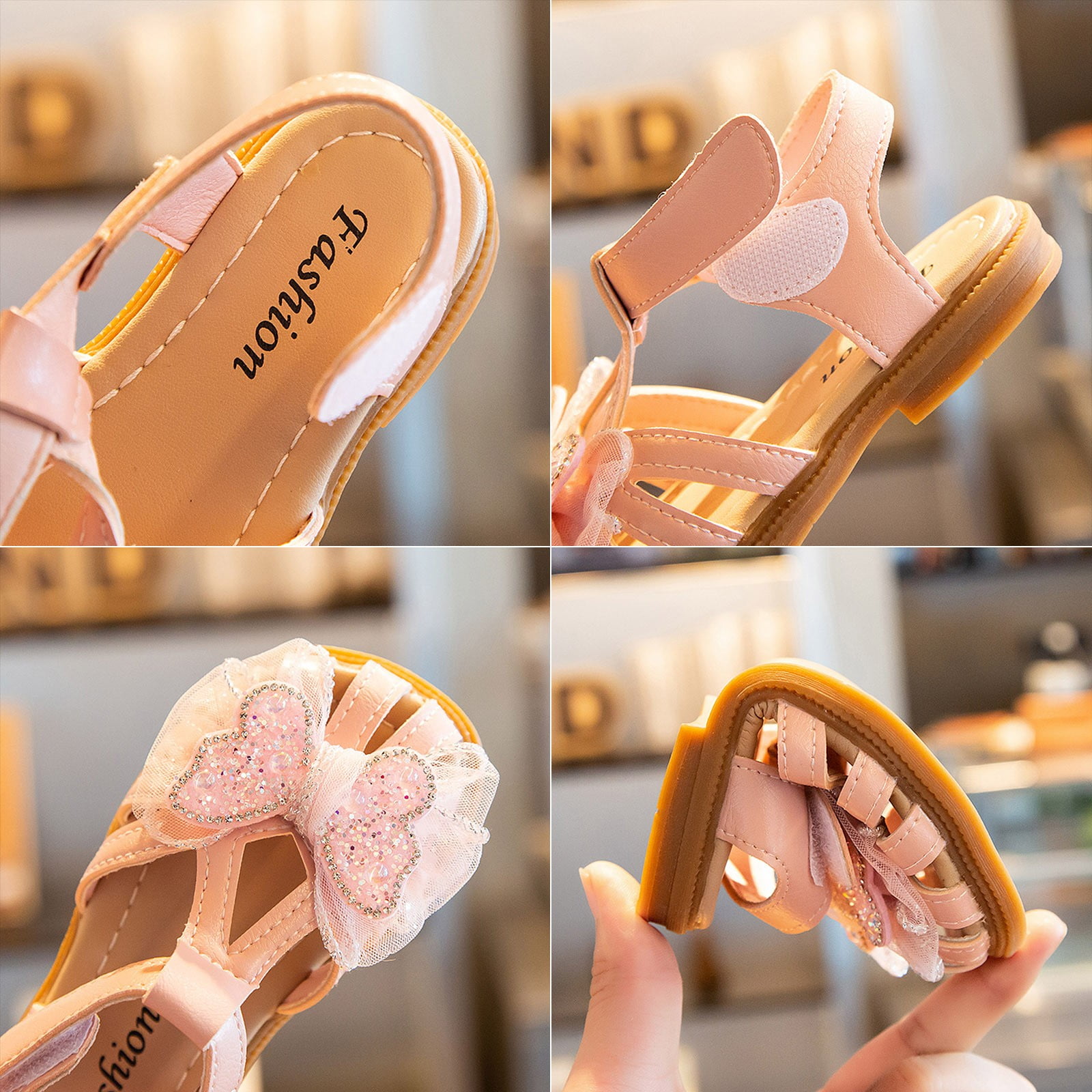 Gubotare Sandals Little Girl Girls Sandals Glittler Bow Dress Shoes ...