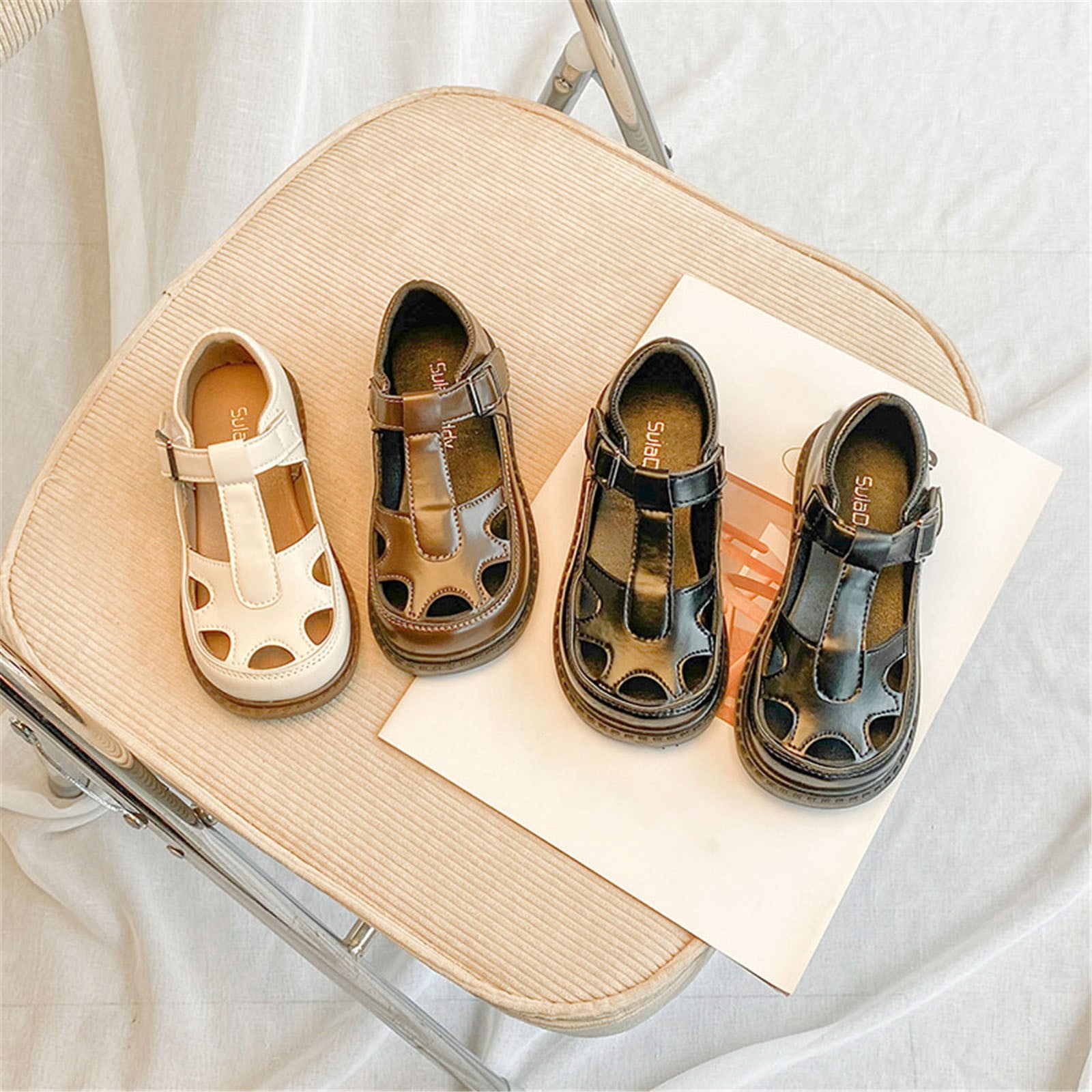 Gubotare Sandals Little Girl Toddler Girls Sandals Soft Rubber Flats ...