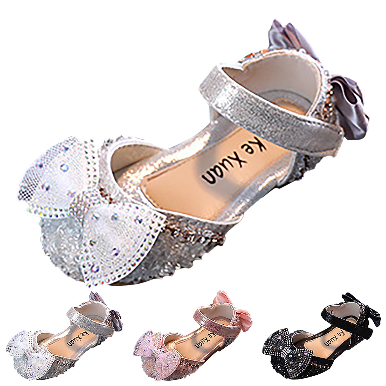 Gubotare Sandals for Girl Dressy Girls Leather Soft Closed Toe Princess Flat Shoes Summer ...