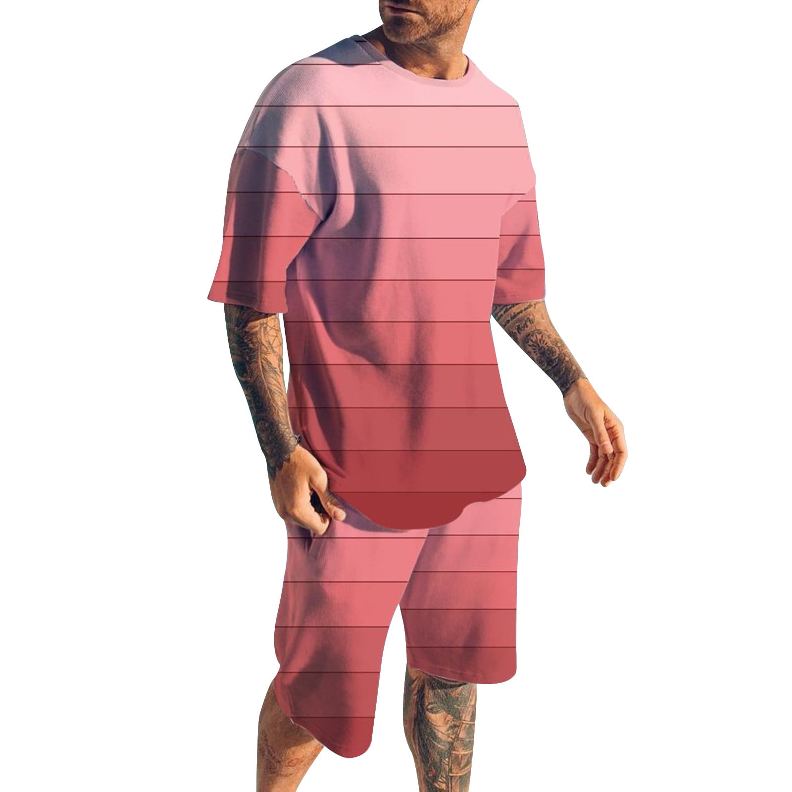Gubotare Sets For Men Mens 2 Piece Outfits Tracksuits Short Sleeve