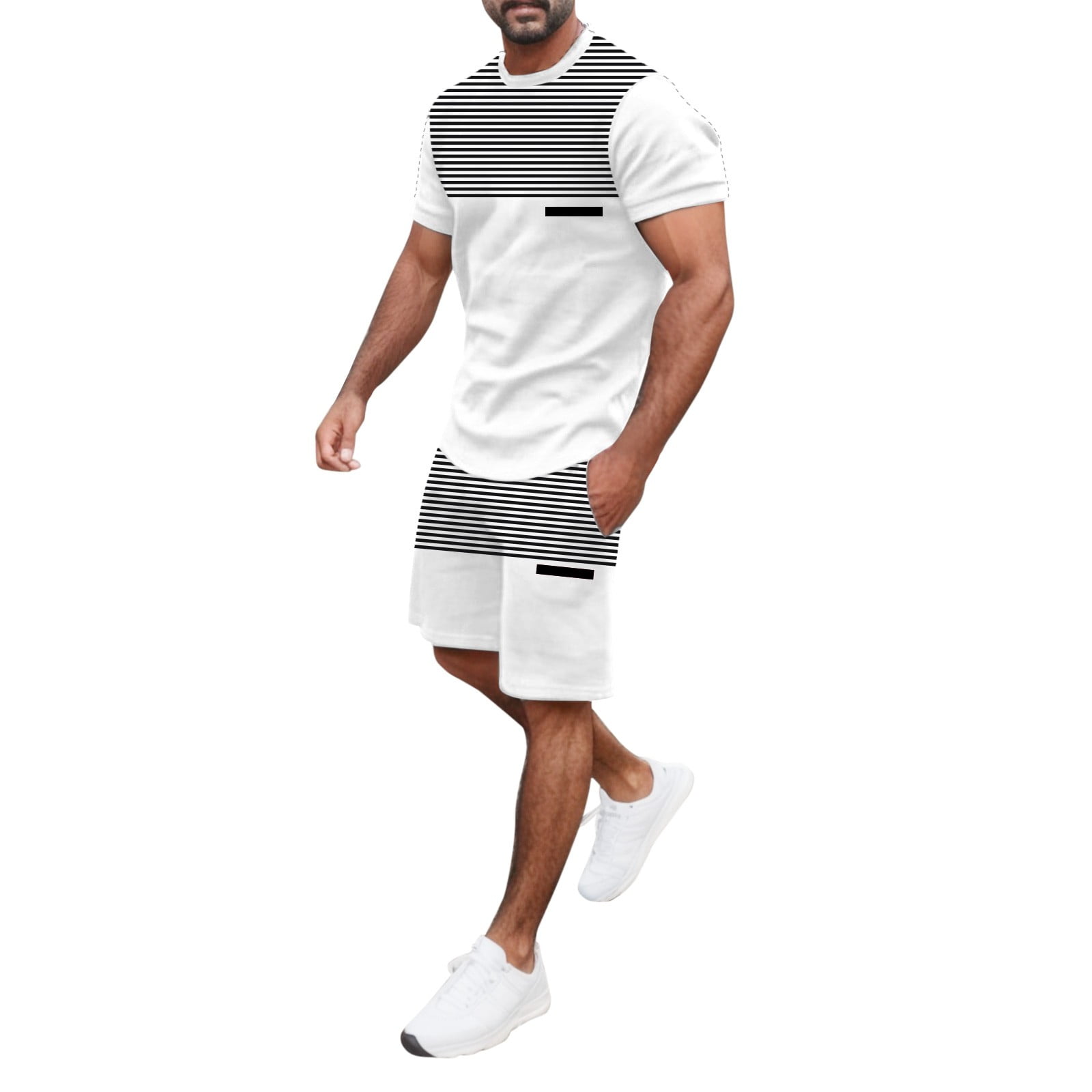 Gubotare Short Sets Men 2 Piece Outfits Mens Short Sleeve Casual Polo