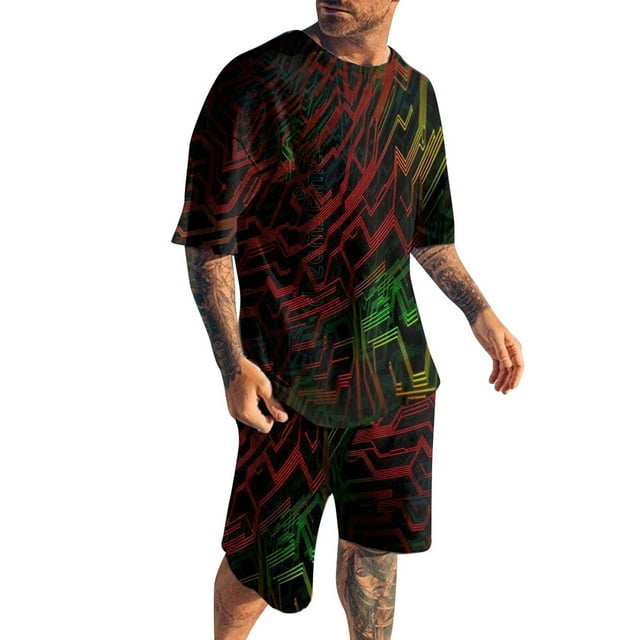 Gubotare Shorts Tracksuit For Men Mens 2 Piece Tracksuits Floral