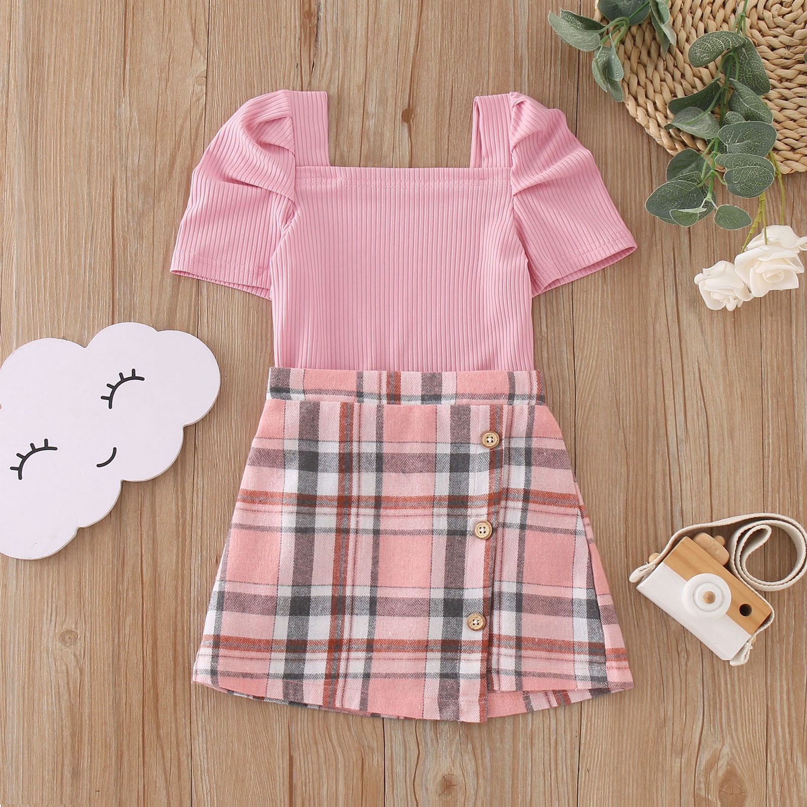 Gubotare Skirt Sets Girl 2 Piece Outfits Girl's 2 Piece Outfits Top and ...