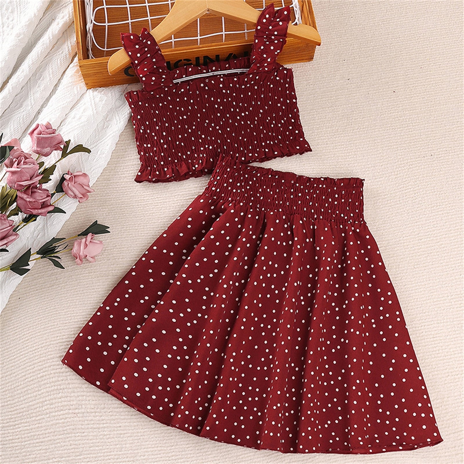 Gubotare Skirts Sets Girls Two Piece Outfits Girl's 2 Piece Outfits Tie ...