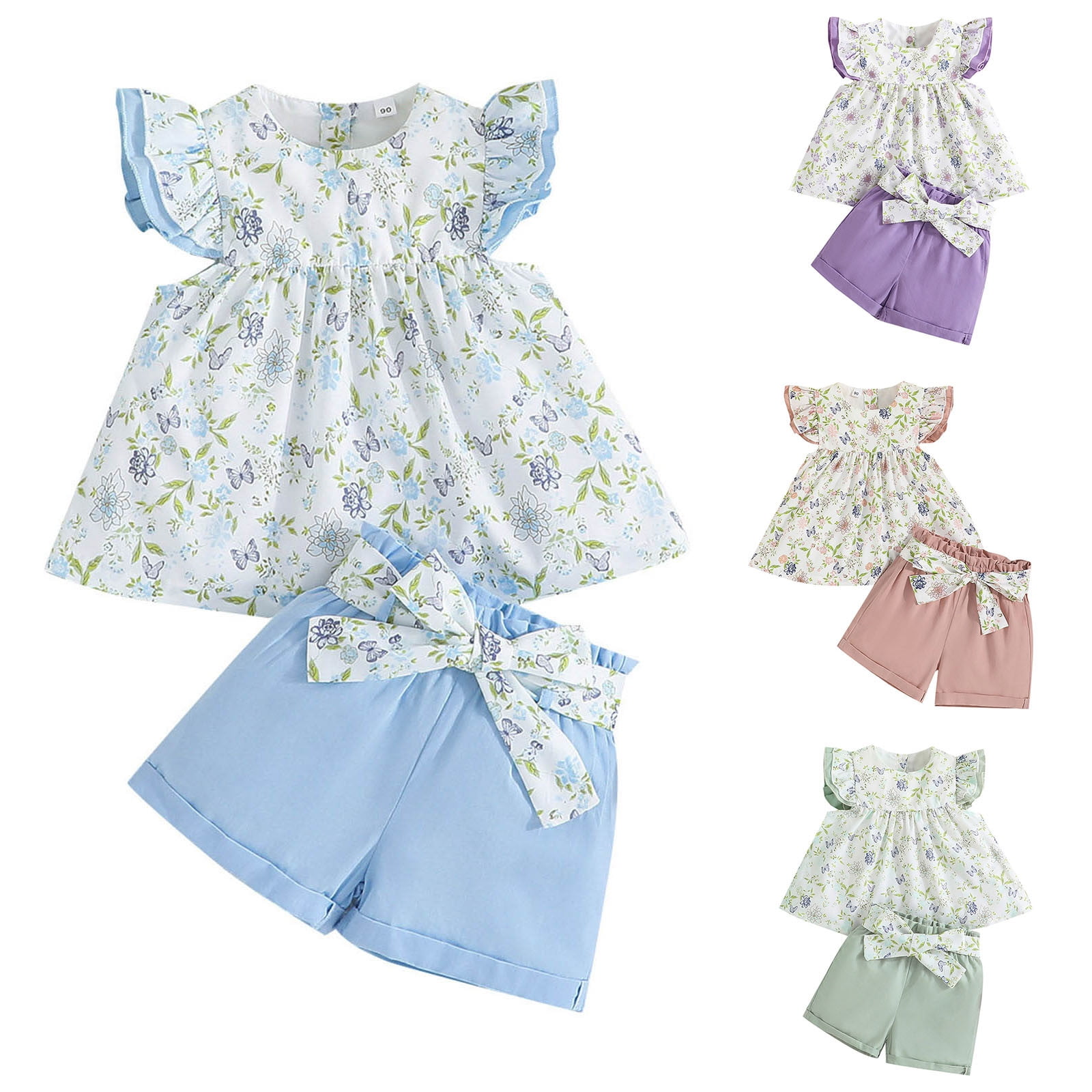 Gubotare Summer Short Sets Girl 2 Piece Outfits Girl's 2 Piece Outfits ...