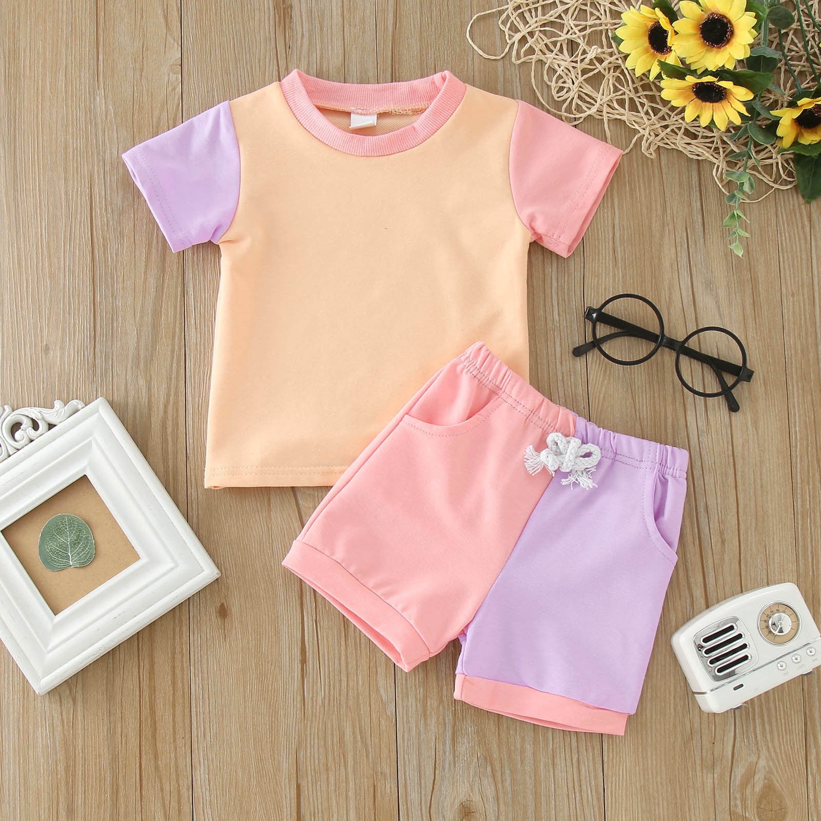 Gubotare Summer Short Sets Girl 2 Piece Outfits The Child Girls French ...
