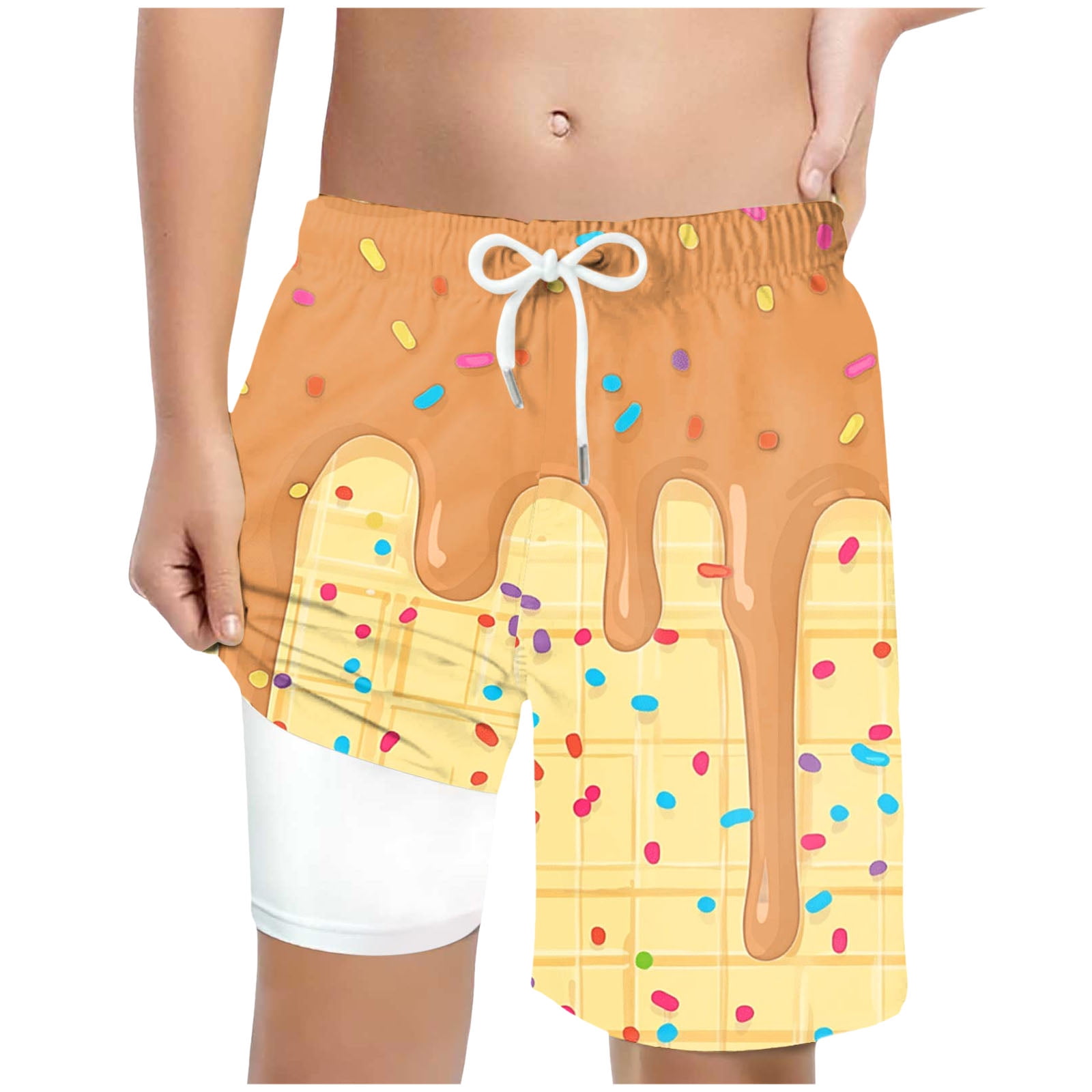 Gubotare Swim Shorts Boys Boys Ice Cream Swim Trunks with Compression ...