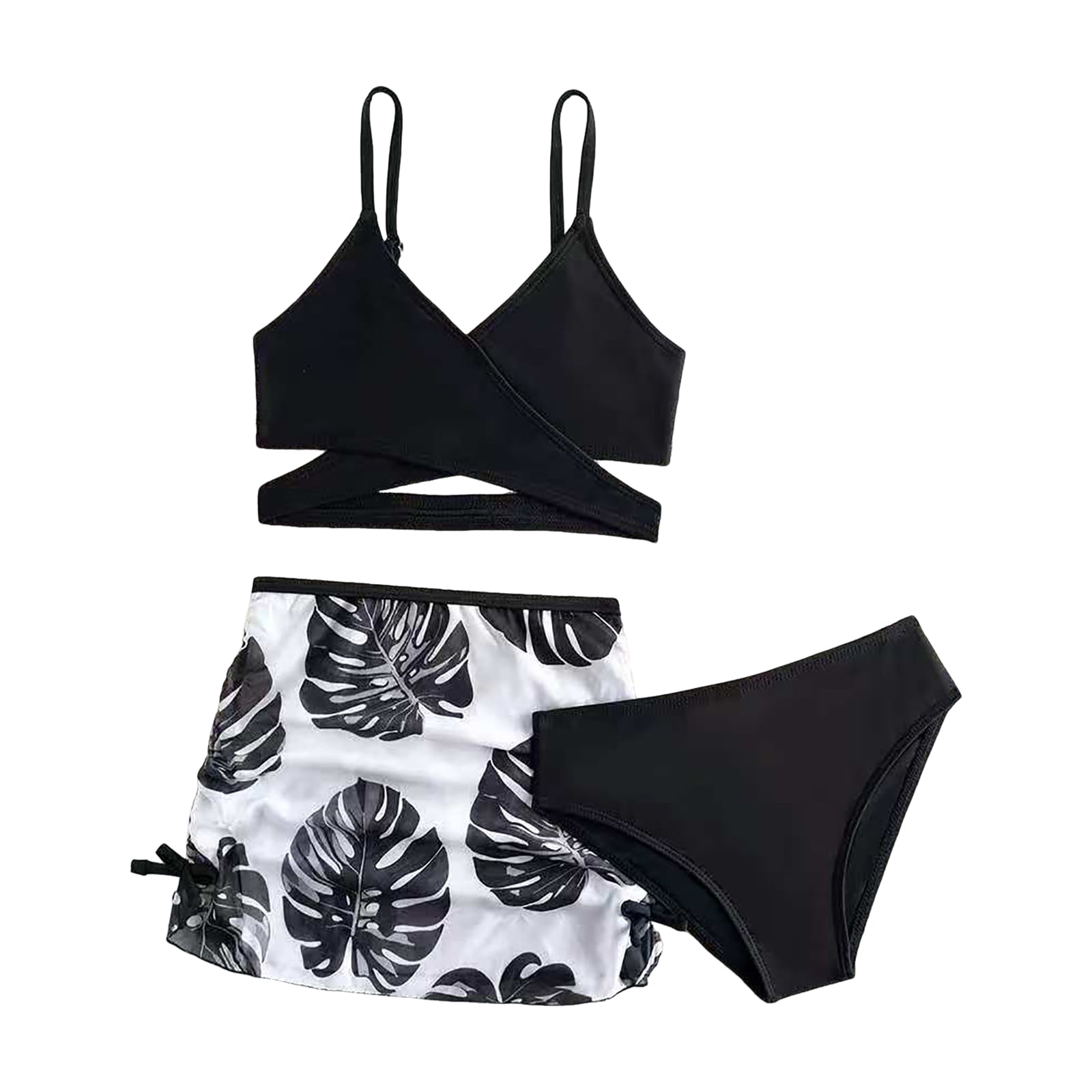 Gubotare Swimsuit Girls Toddler Girls Swimsuit Bathing Suit Solid Color ...