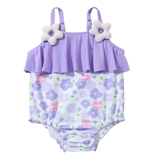 Gubotare Swimsuit for Girls Toddler Little Girls One Piece Swimsuits Ruffles Bathing Suits ...