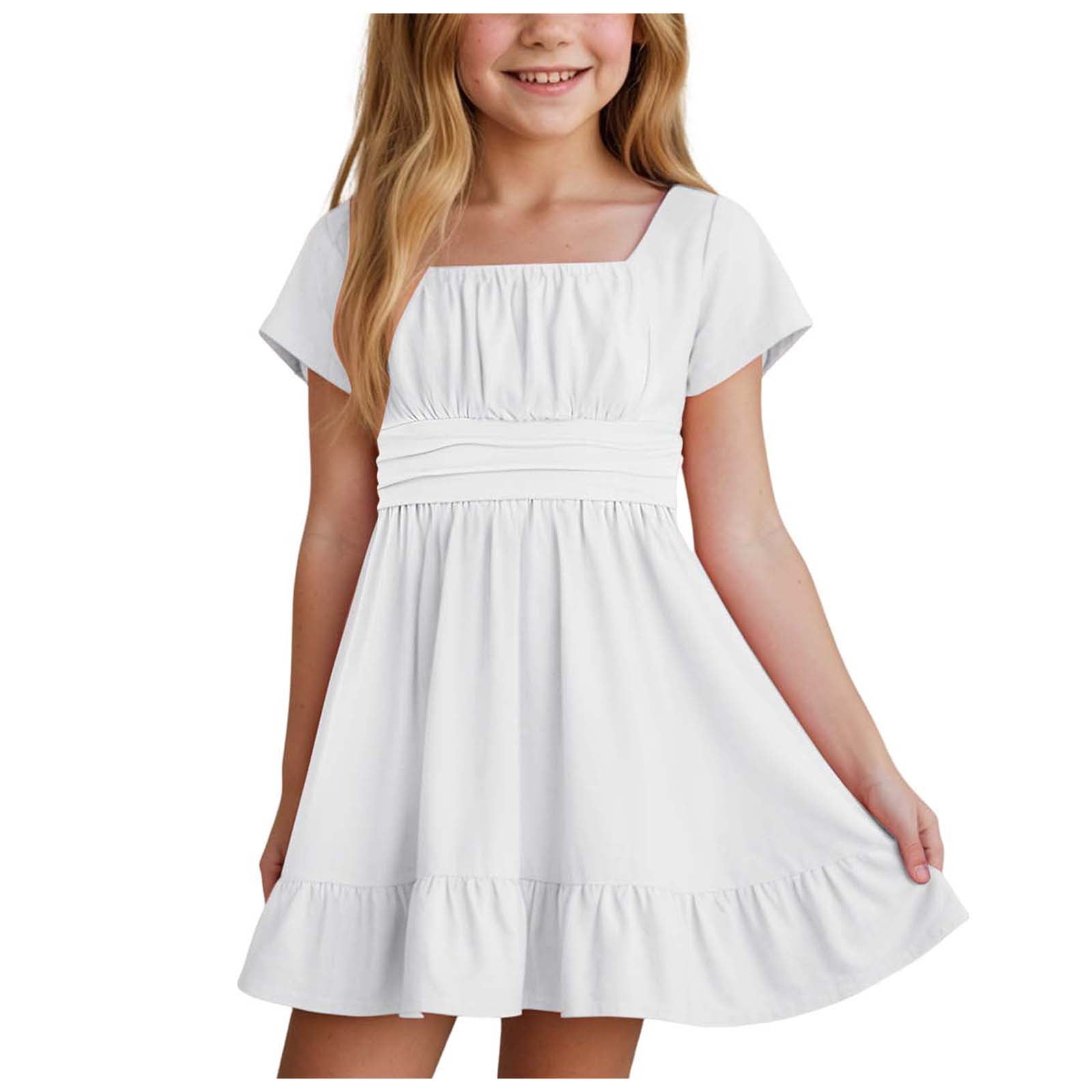 Gubotare Tween Girls Dresses Girls'and Toddler Short Sleeve Casual ...