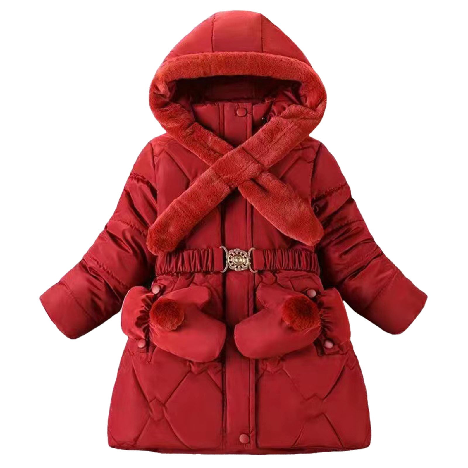 Gubotare Winter Coat Girls Metallic Shine Hooded Puffer Jacket Packable ...