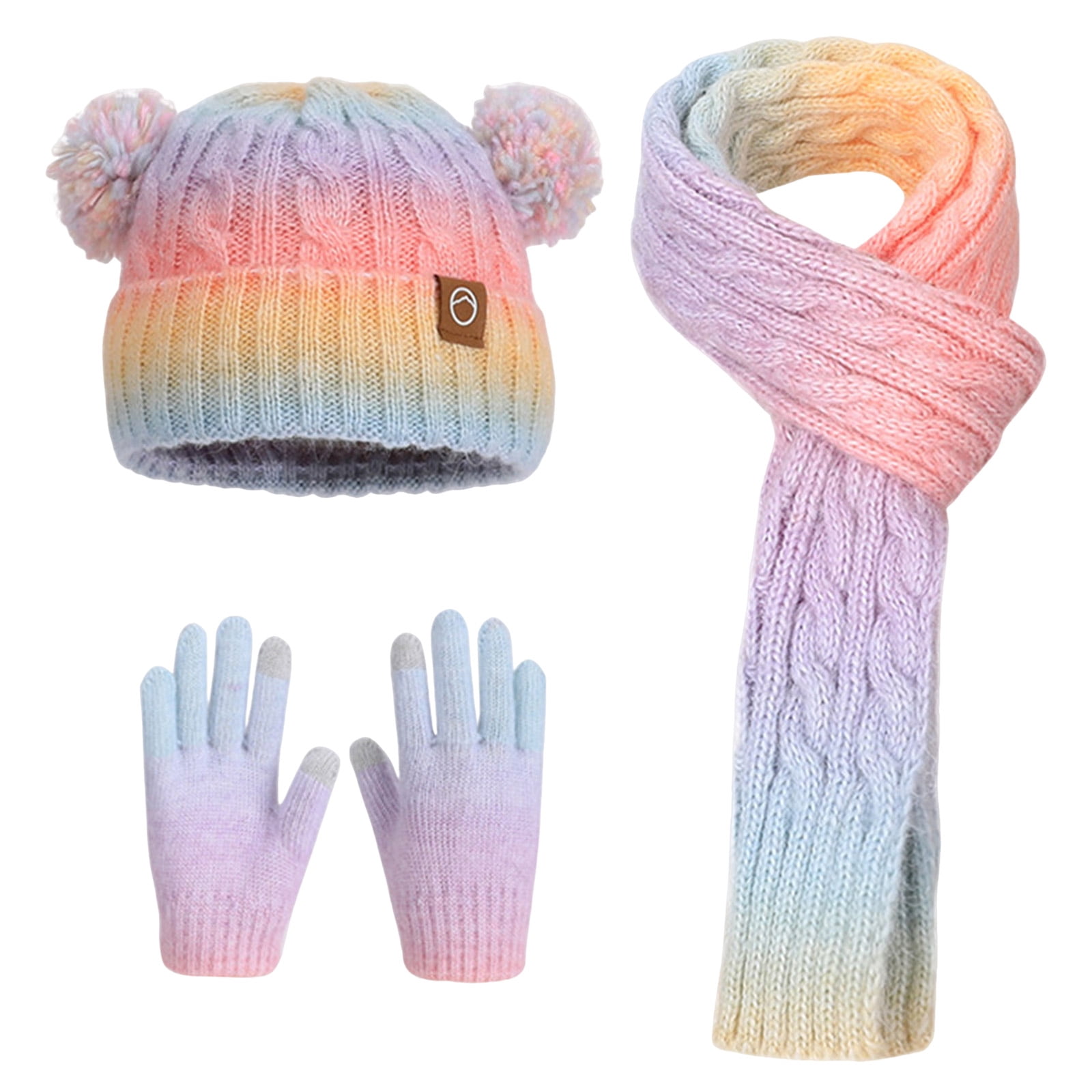 Gubotare Winter Hat and Gloves for Girls Winter Hat Gloves Scarf Set ...