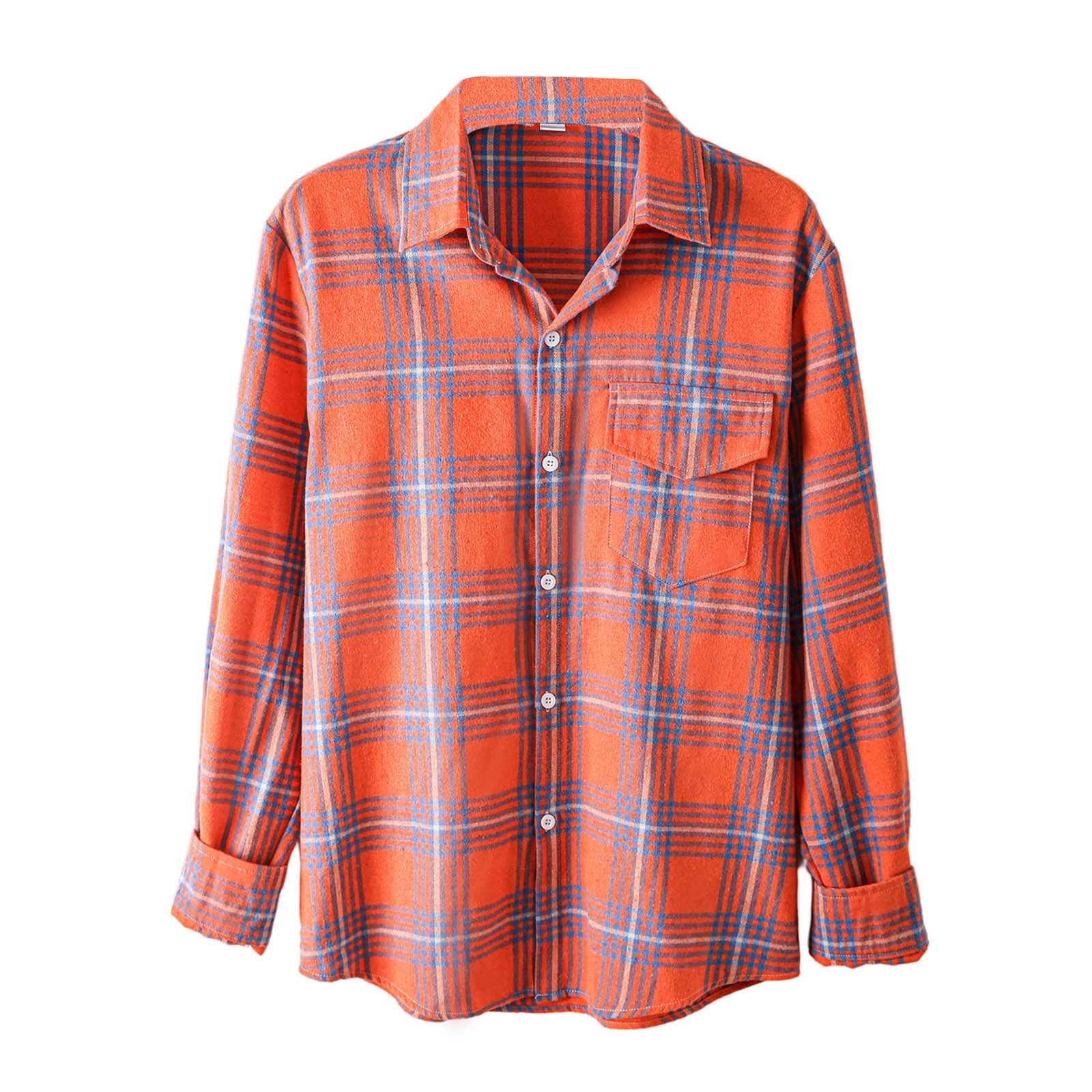 Gubotare Winter Shirts for Men Mens Casual Long Sleeve Button Up Winter ...