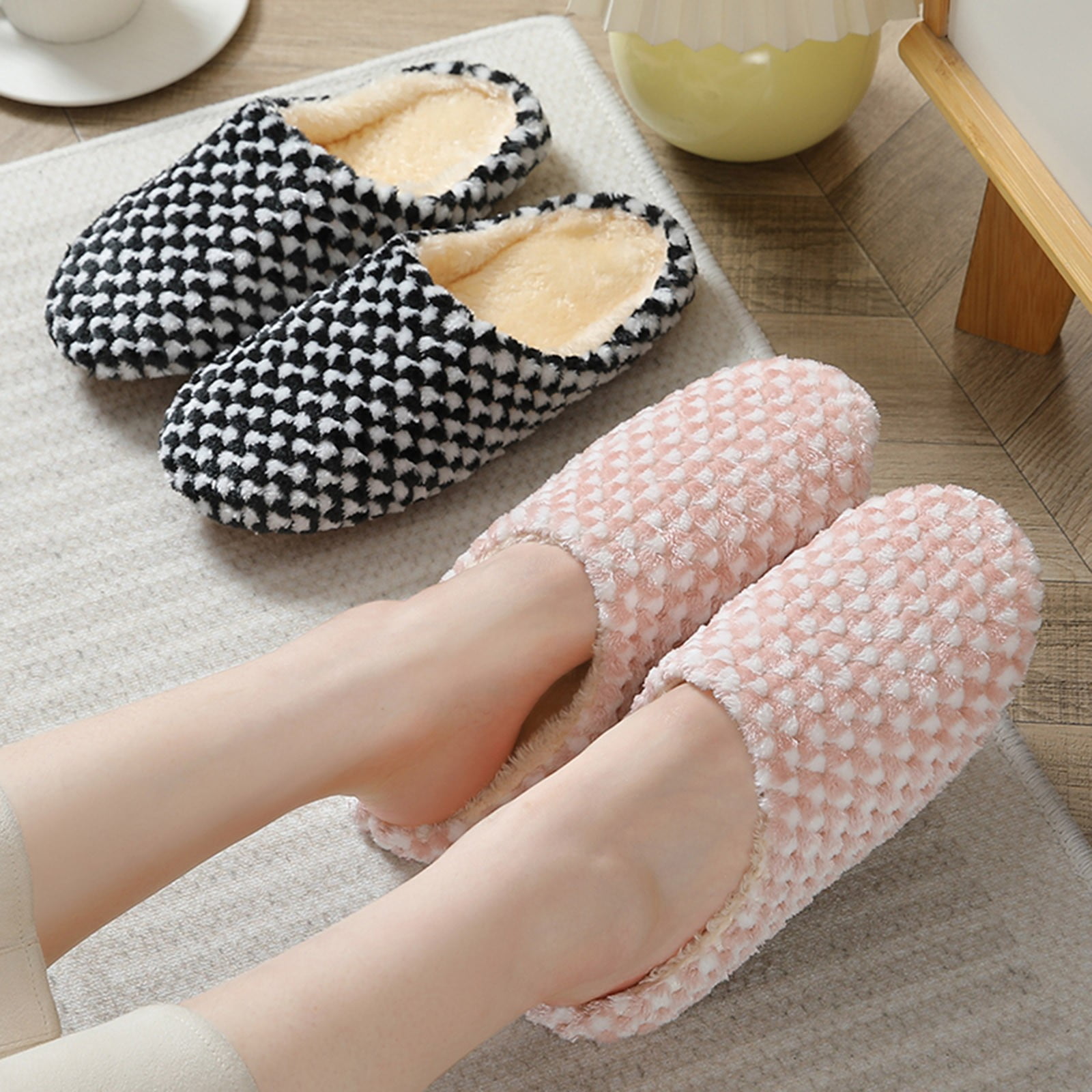 "Gubotare Winter Slippers For Women Winter Fuzzy House Slippers Sandals ...
