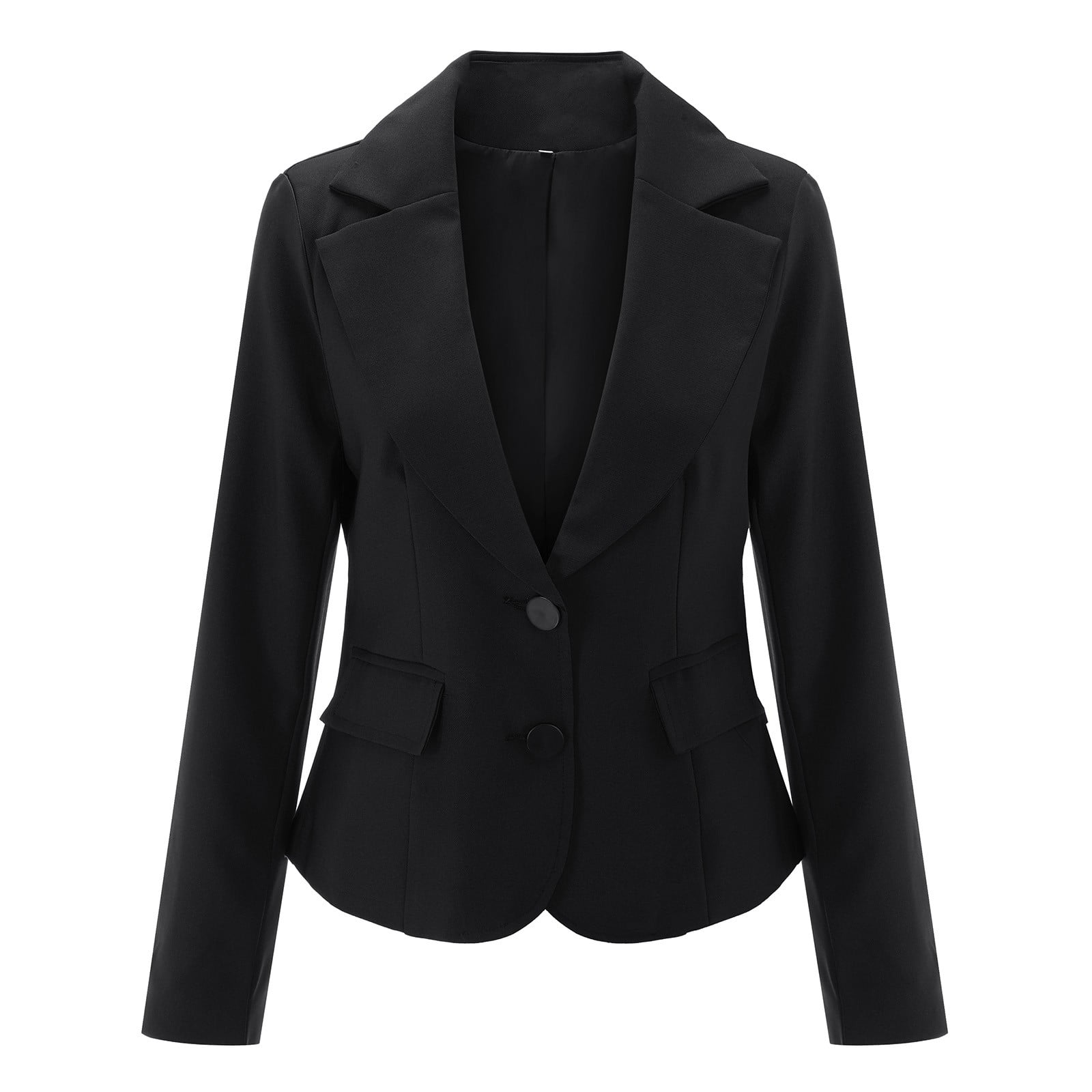 Gubotare Women Blazers Womens Casual Work Single Button Peplum Comfy Blazer Blackm