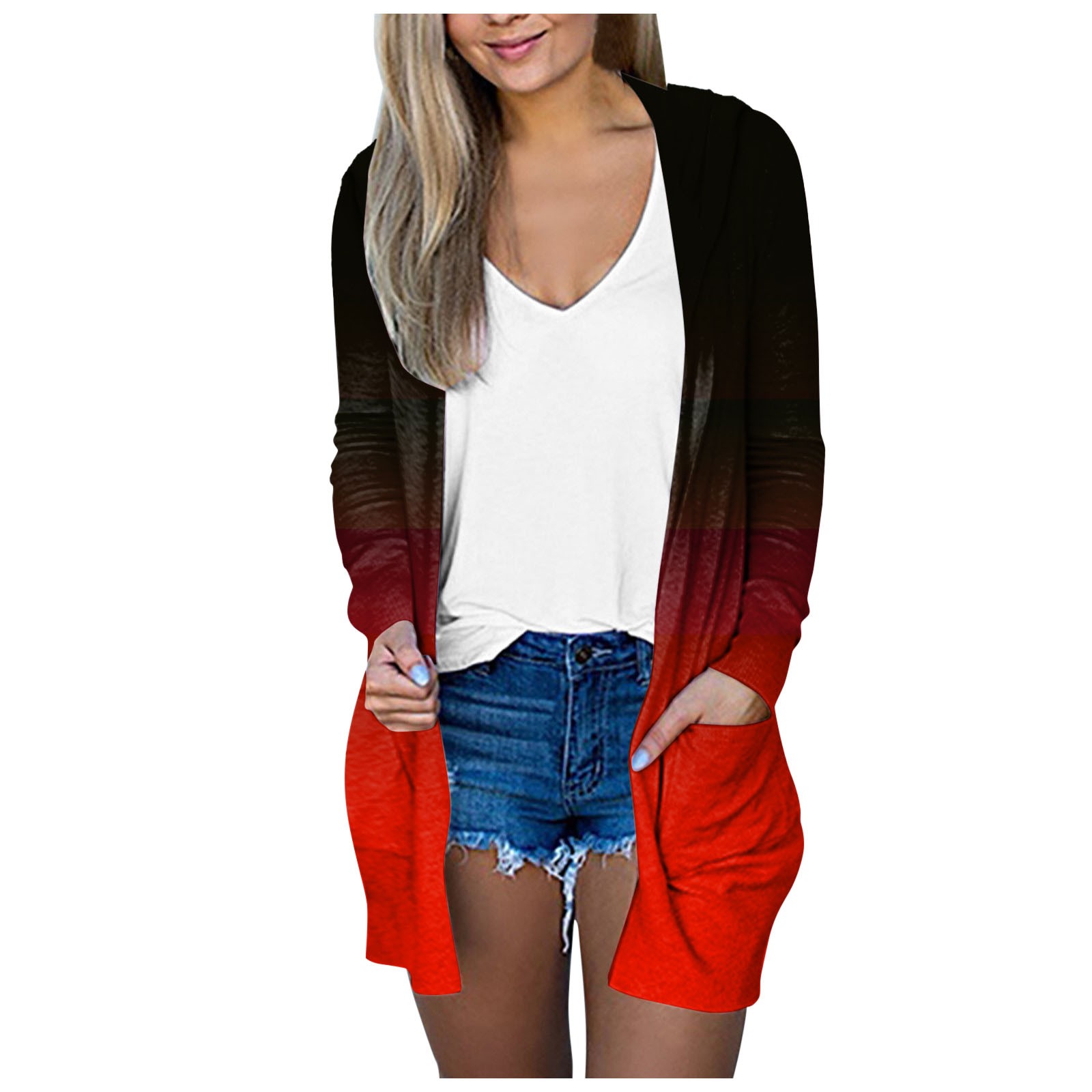 Gubotare Women's 2024 Fall Waffle Knit Batwing Long Sleeve Cardigan ...