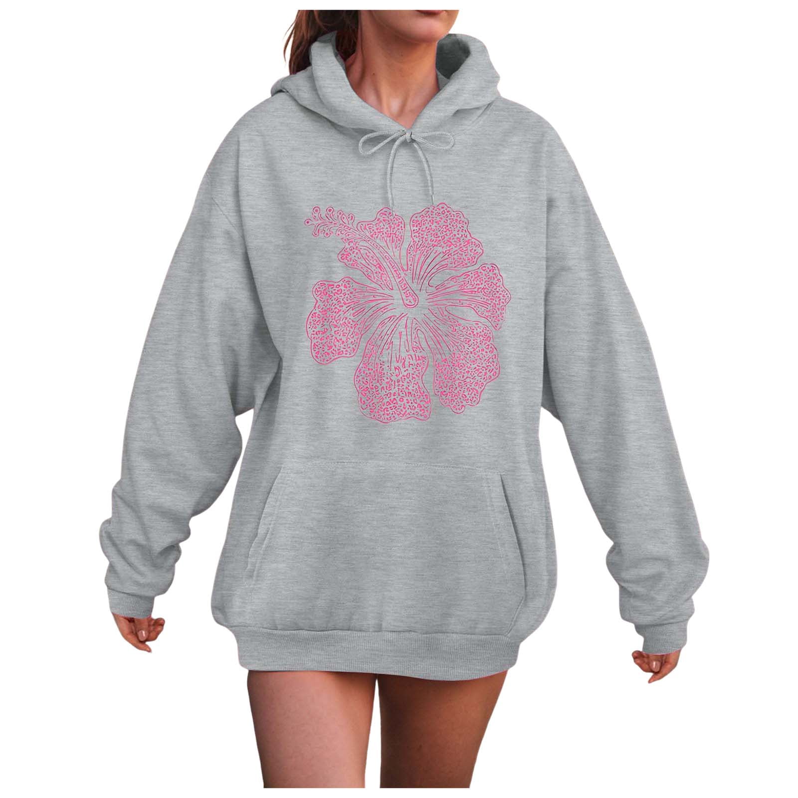 Gubotare Women's Relaxed Fit Midweight Logo Sleeve Graphic Sweatshirt ...