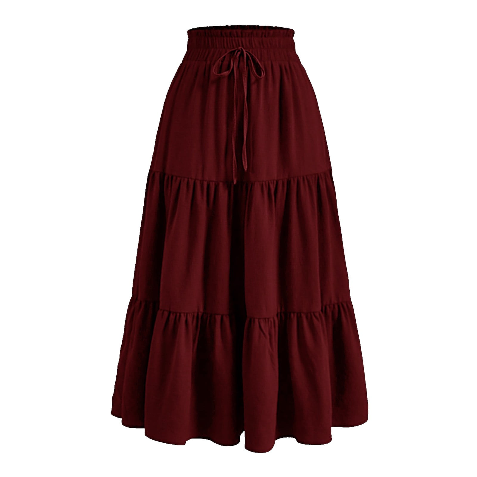 Gubotare Womens High Waist Polka Dot Pleated Skirt Midi Swing Skirt ...