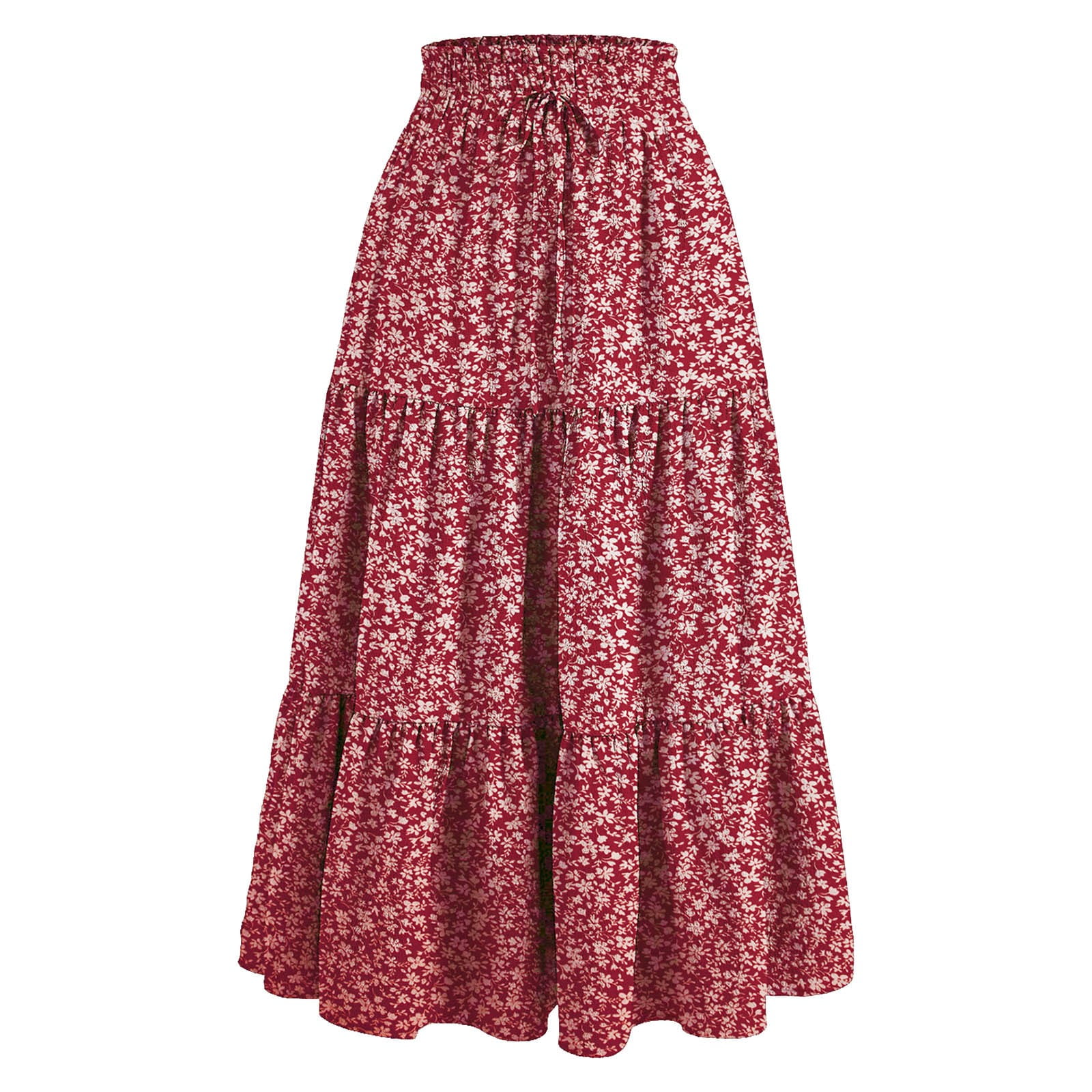 Gubotare Womens High Waist Polka Dot Pleated Skirt Midi Swing Skirt ...
