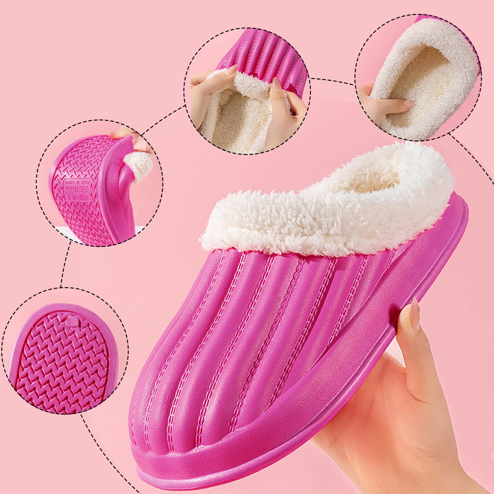 Gubotare Womens House Slippers Womens Open Toe Slippers Memory Foam ...