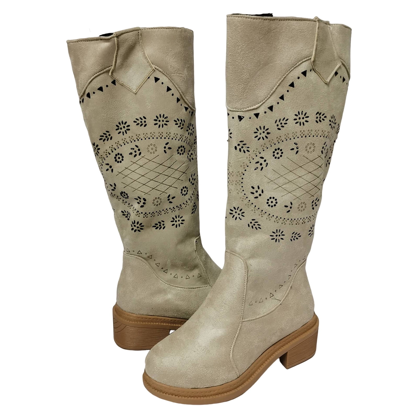 Gubotare Womens Work Boots Women's Embroidered Western Cowboy Boots ...