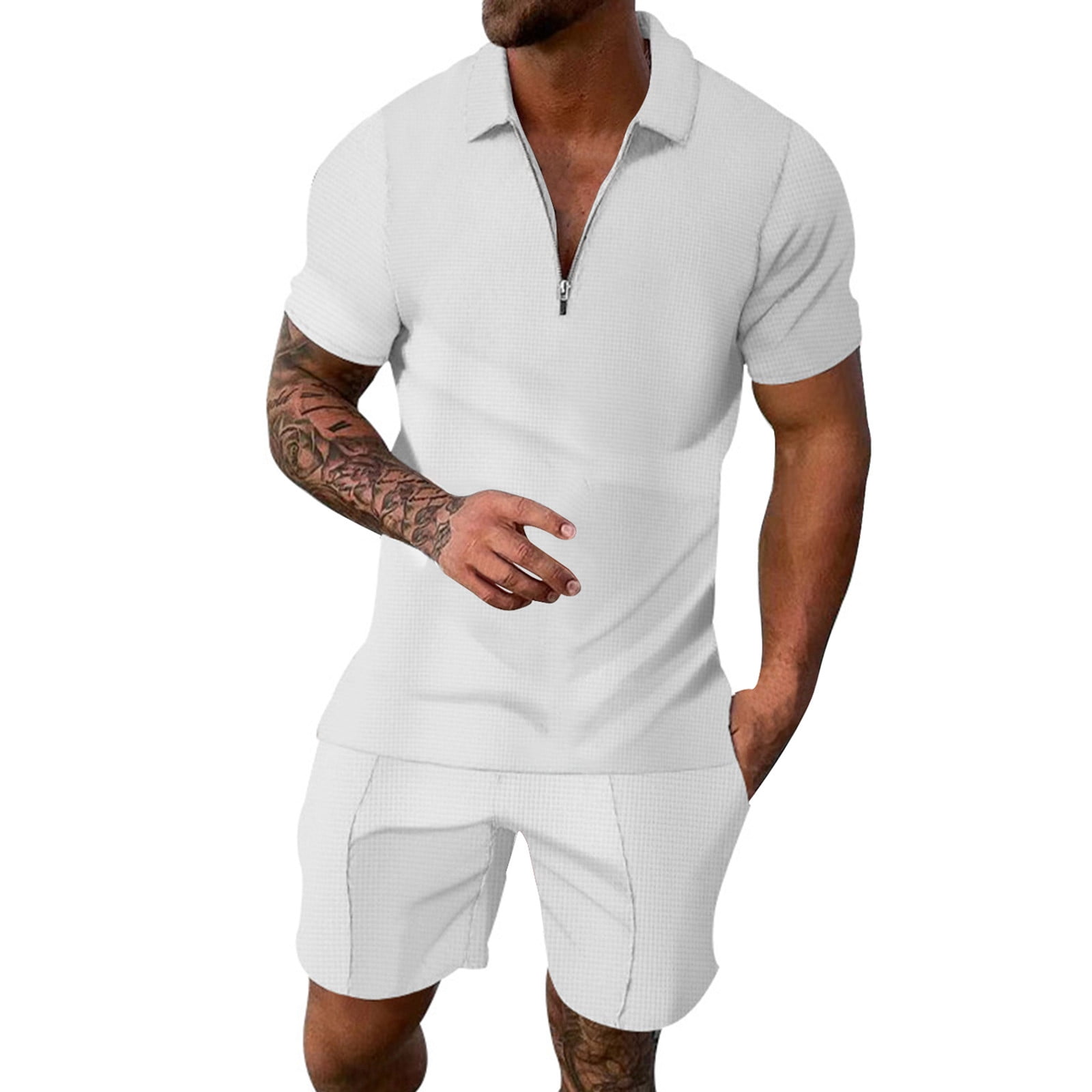 Gubotare Workout Short Sets For Men Mens Casual 2 Piece Outfits Set