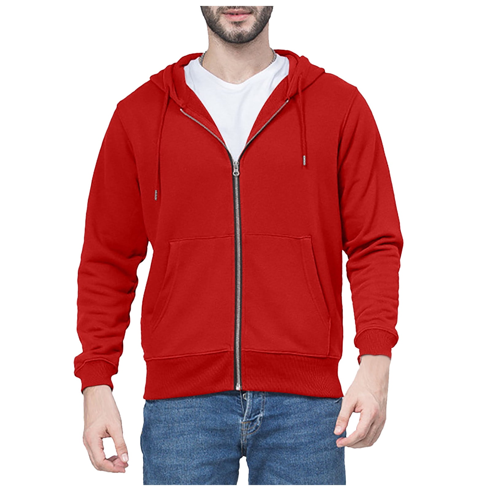 Gubotare Zip Up Hoodie Men Men's Ever Soft Fleece Full Zip Hoodie ...
