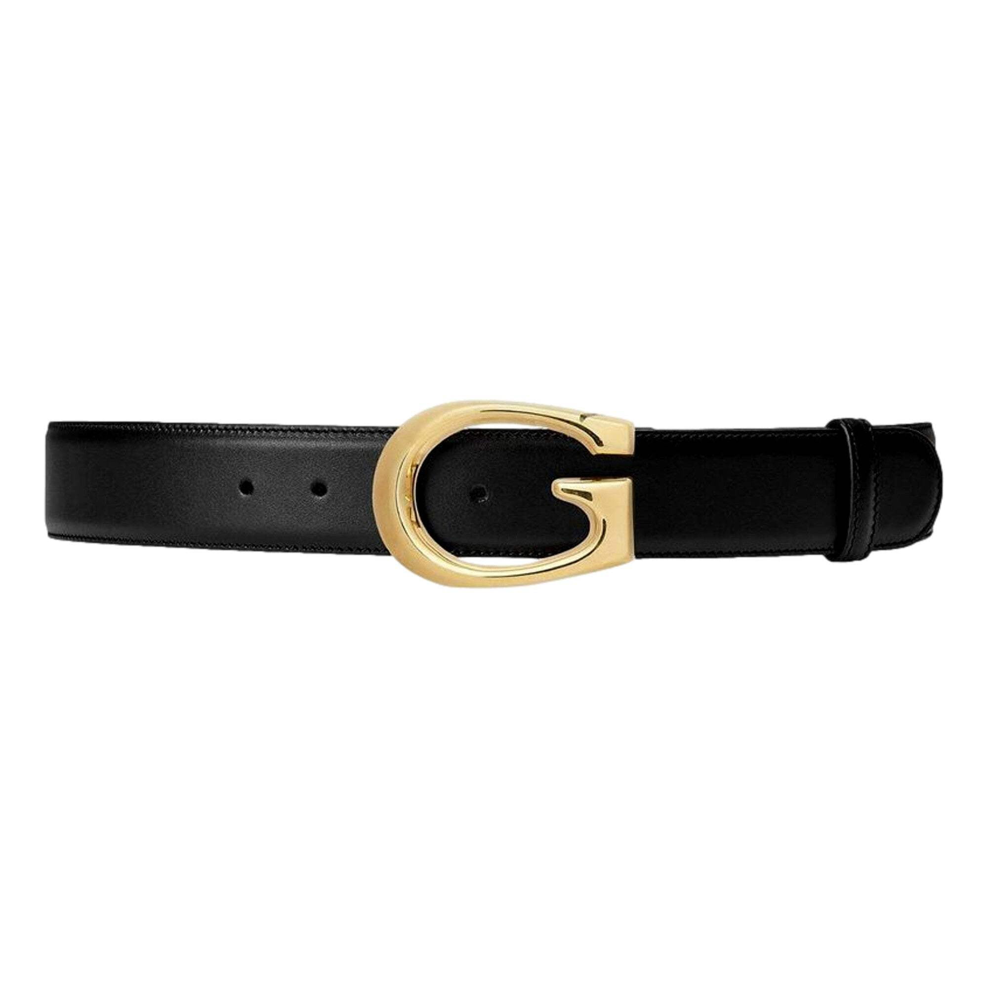 Gucci G Boarded Dyana Lux Gold Belt Black Leather Size 80/32 - Walmart.com