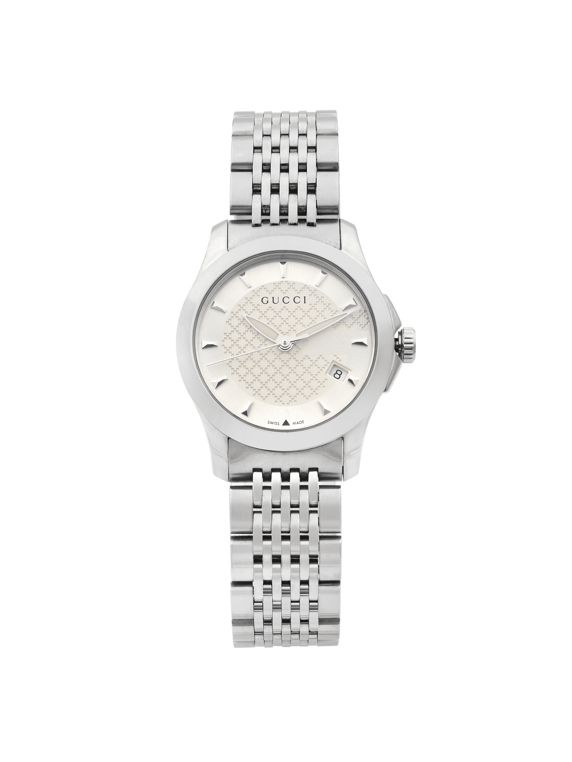 Pre-Owned Gucci G-Timeless Steel Quartz Ladies Checkered Watch YA126501 ...
