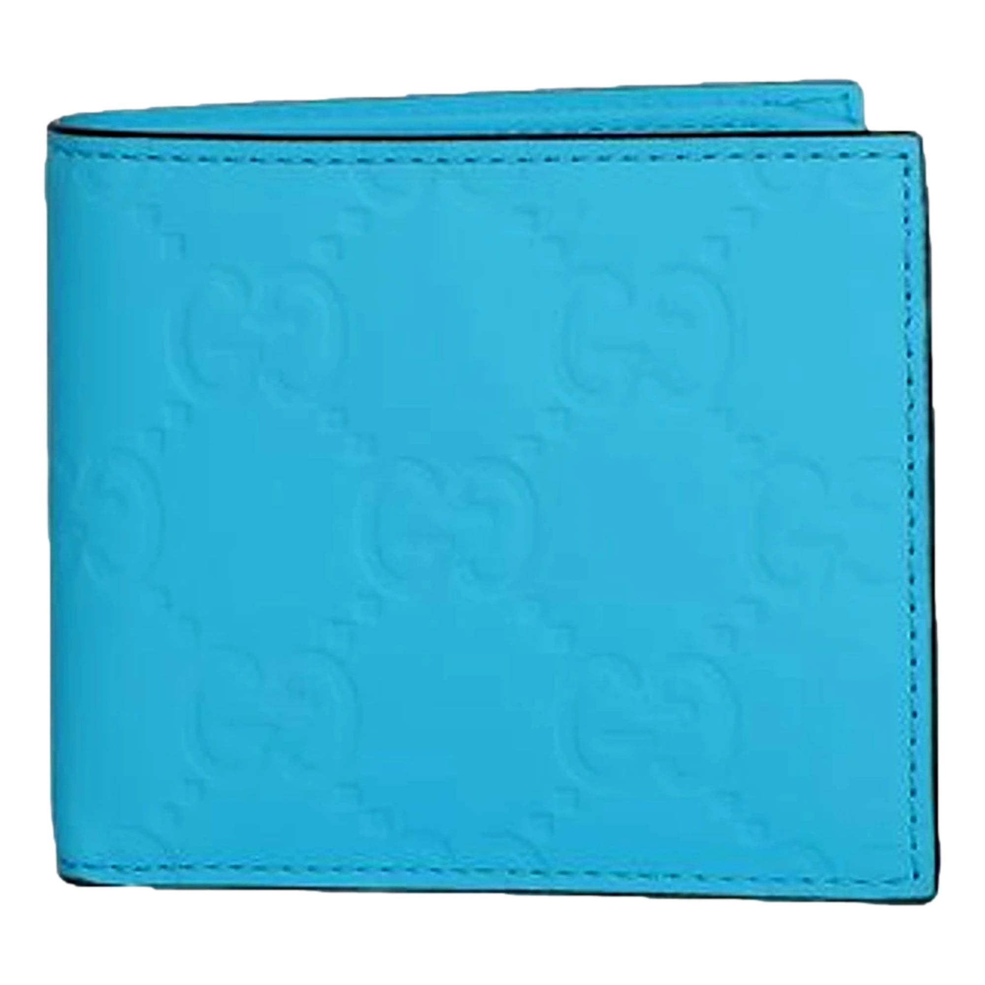 Gucci GG Leather Neon Blue Rubber Effect Bifold Wallet - Walmart.com
