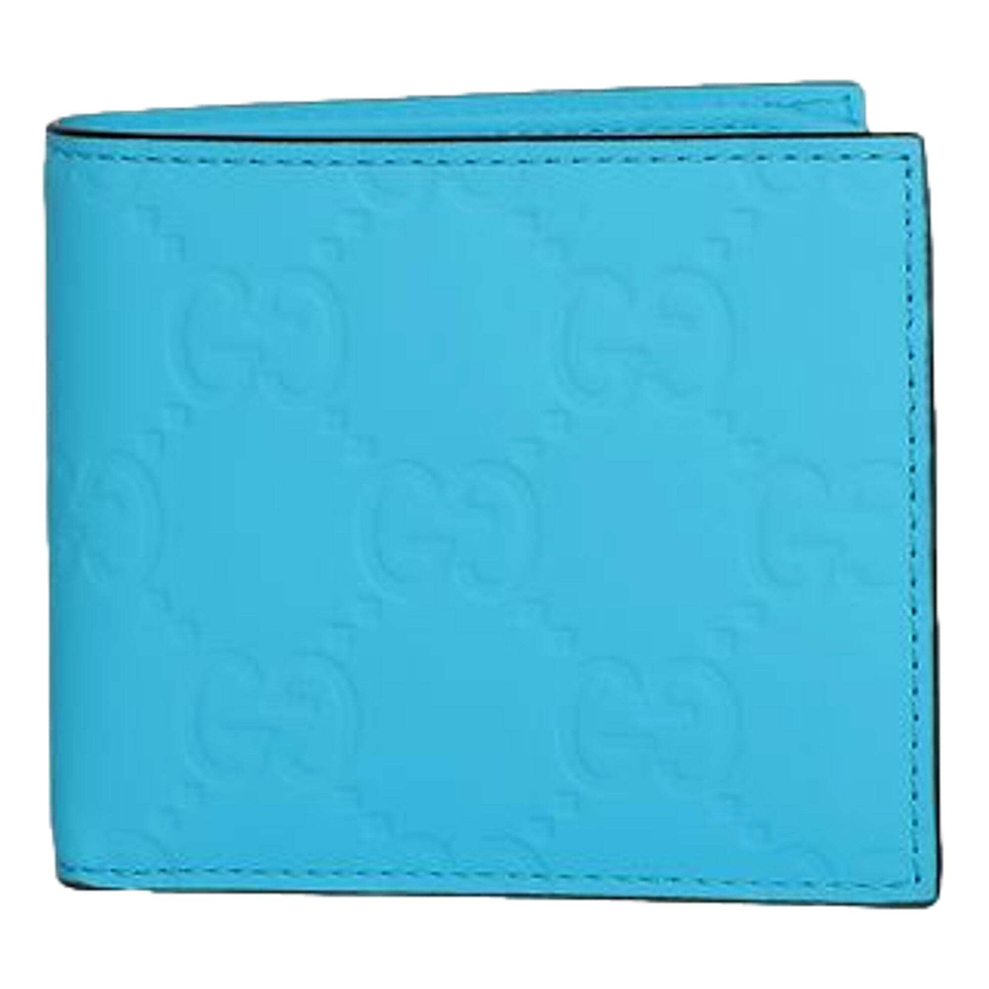 Gucci GG Leather Neon Blue Rubber Effect Bifold Wallet - Walmart.com