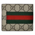 Gucci GG Supreme Canvas Leather Webstripe Bifold Wallet - Walmart.com