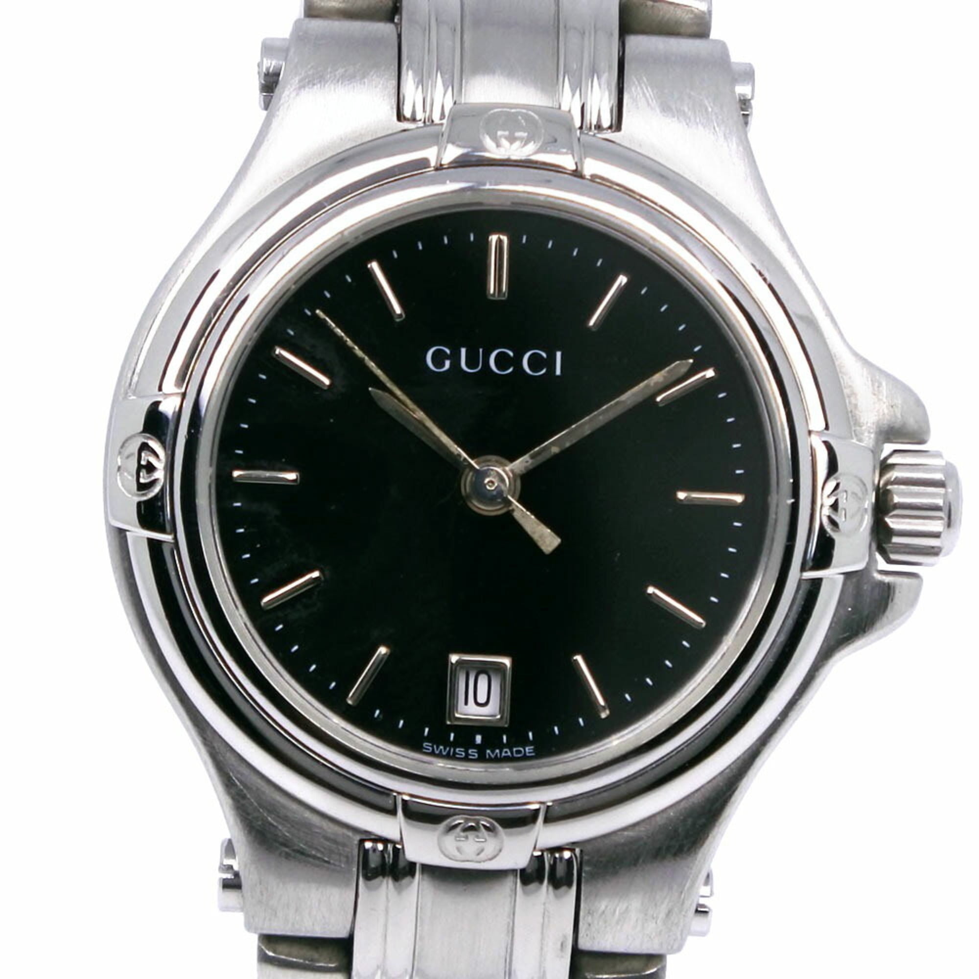 Pre-Owned Gucci GUCCI Watch 9040L Stainless Steel Quartz Analog Display ...