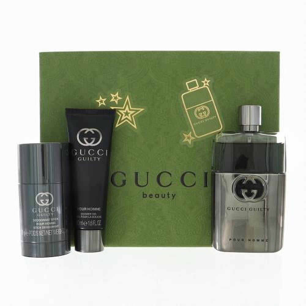 Gucci Guilty Men 3 Piece Gift Set - 3.0 Oz Eau De Toilette Spray By ...