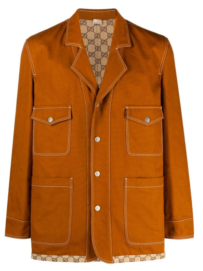 Gucci Brown Gg Reversible Jacket (Men's) - Walmart.com