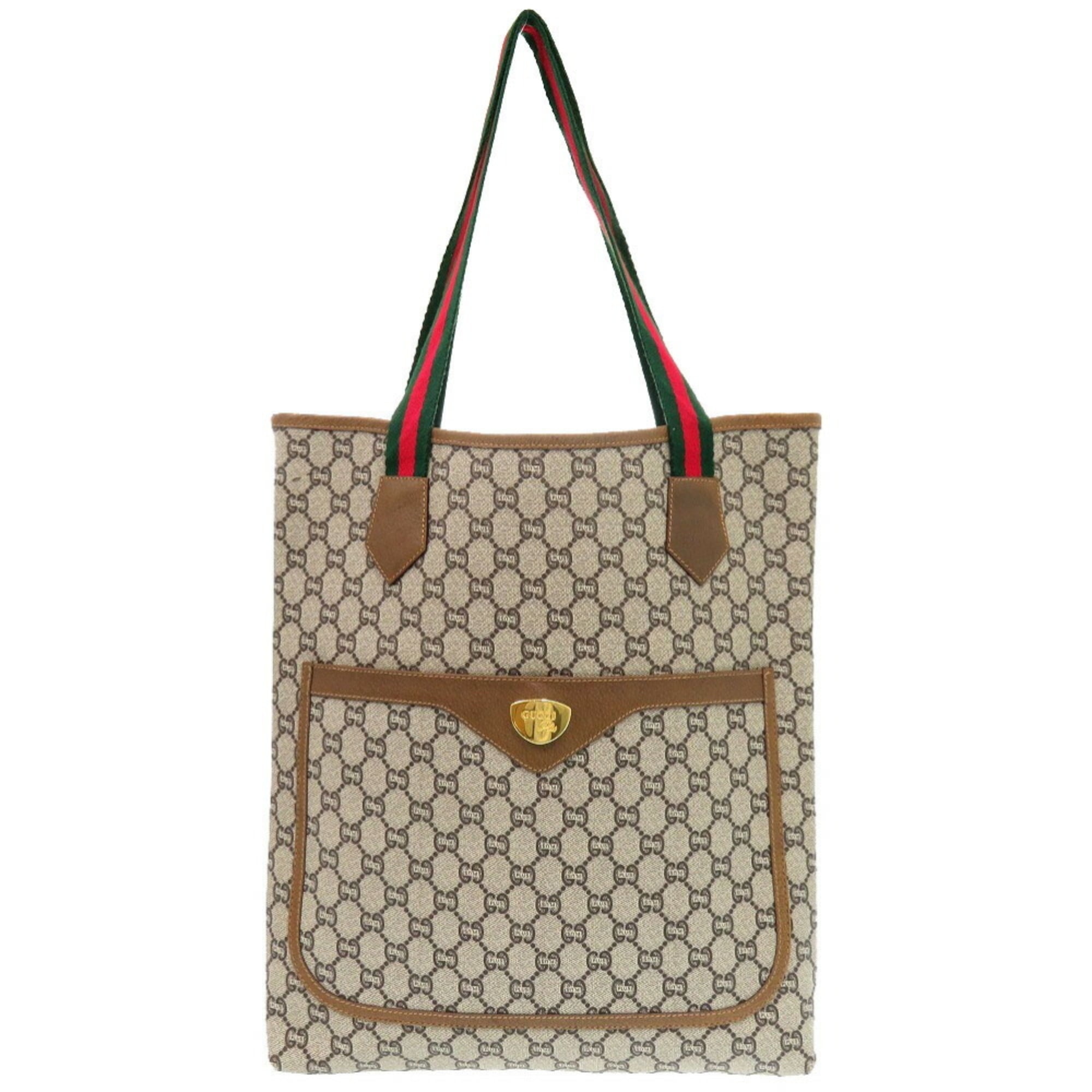 Pre-Owned Gucci Plus PVC Canvas Beige Tote Bag 1592 GUCCI PLUS Men's ...
